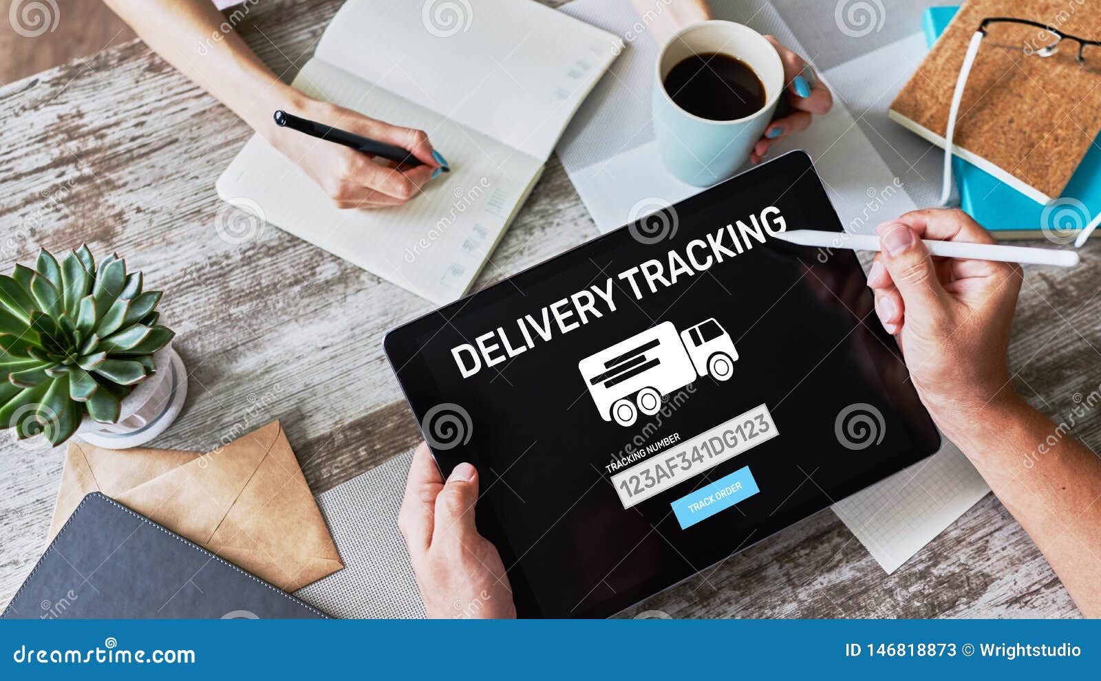 Delivery Tracking Form on Device Screen. E-commerce and Business ...