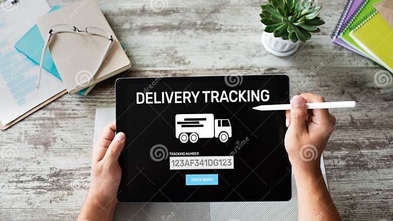 Delivery Tracking Form on Device Screen. E-commerce and Business ...