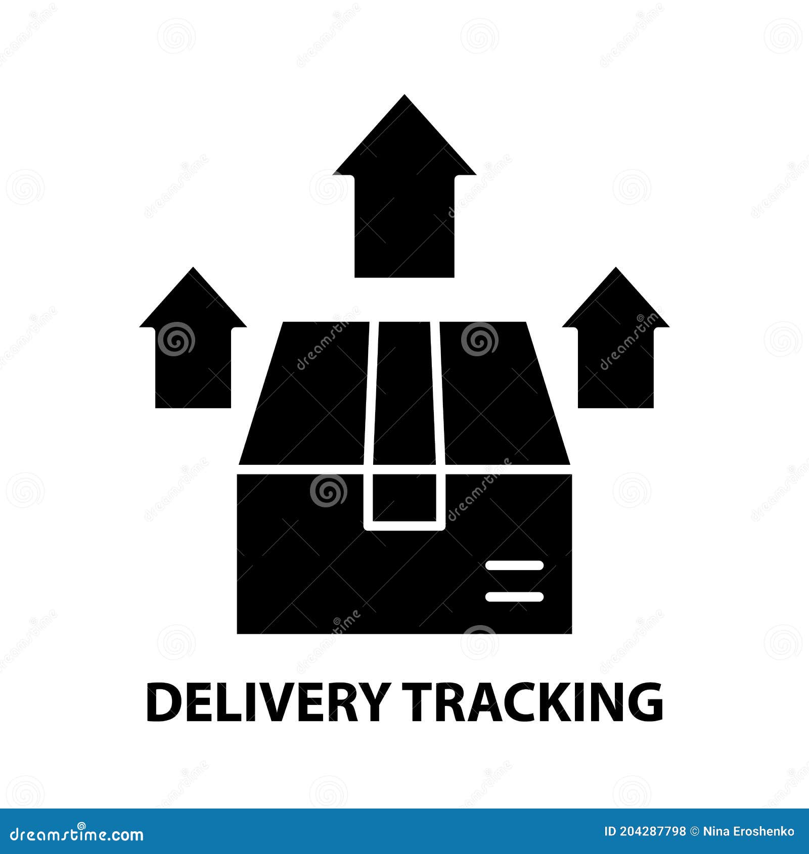Delivery Tracking Icon, Black Vector Sign with Editable Strokes ...