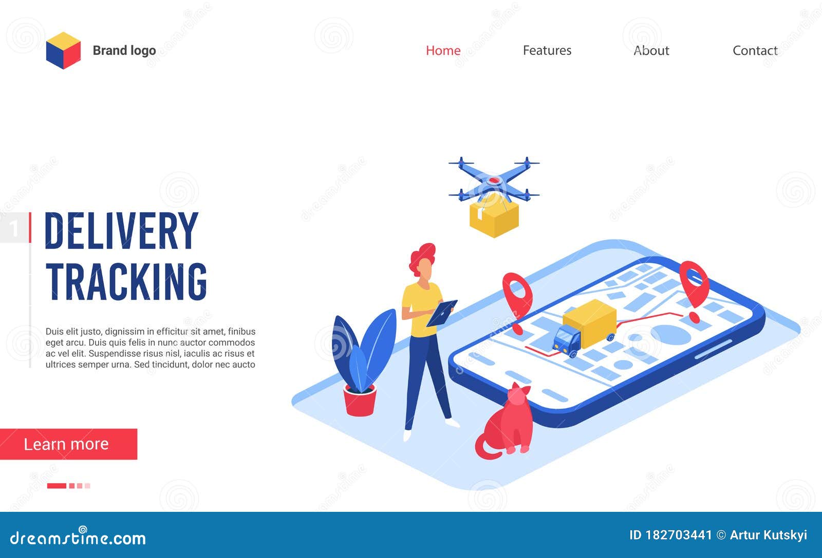 Delivery Tracking Service Vector Illustration, Website Interface ...