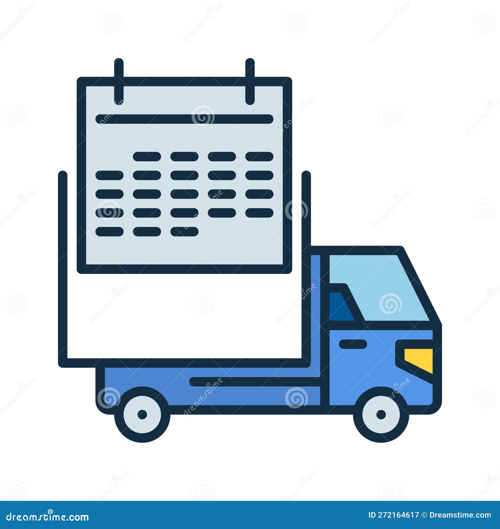 Delivery Truck with Calendar Vector Concept Colored Icon Stock Vector ...