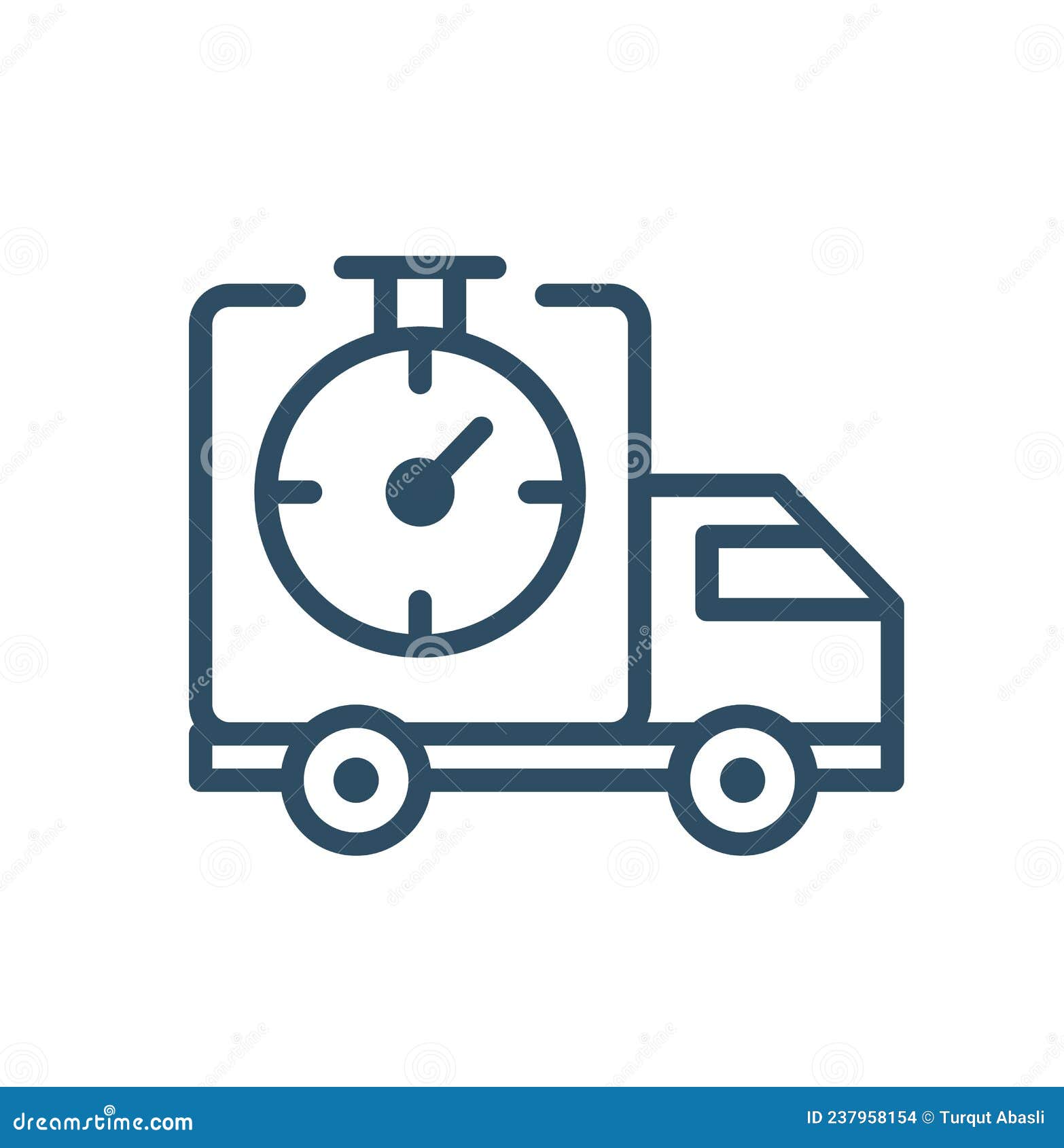 Delivery Truck and Clock Icon Stock Vector - Illustration of express ...