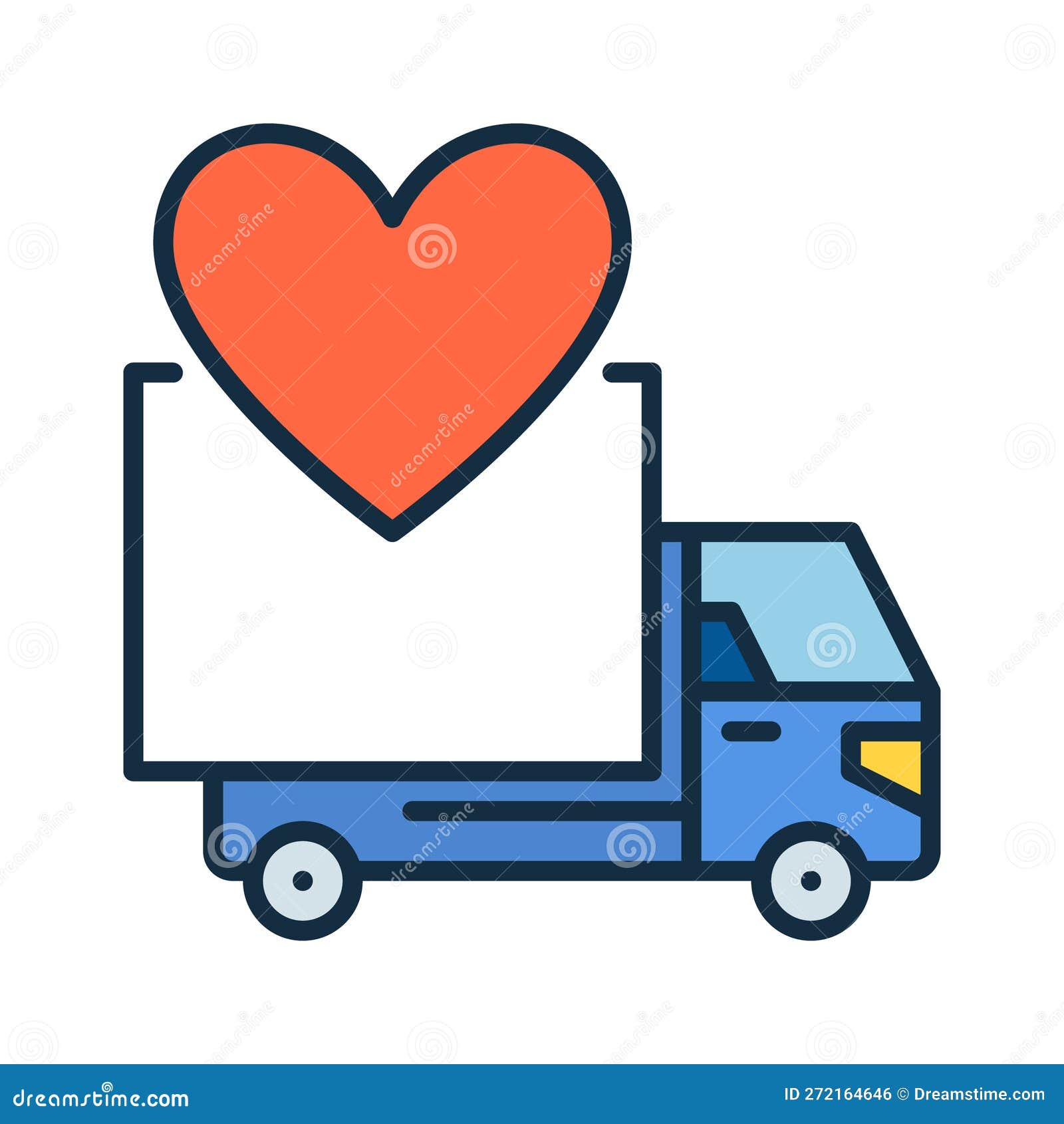 Delivery Truck with Heart Vector Concept Colored Icon Stock Vector ...