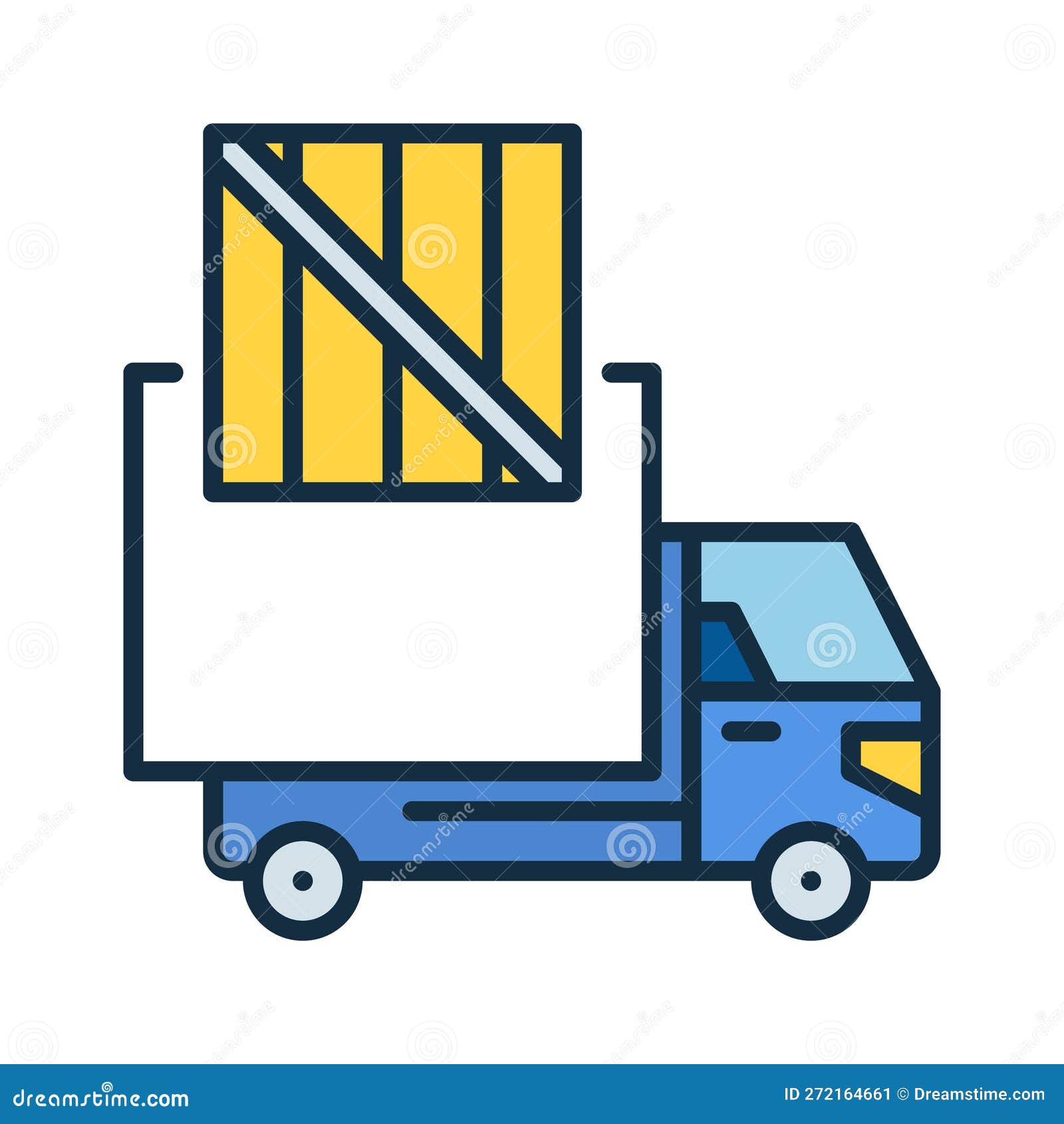 Delivery Truck with Parcel Vector Concept Colored Icon Stock Vector ...