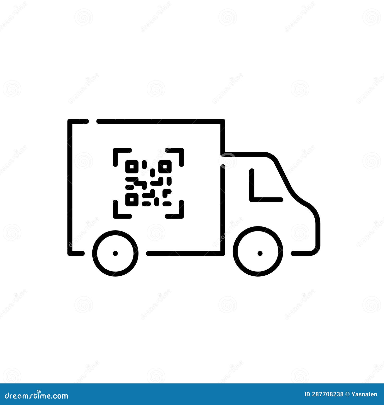 Delivery Truck with Qr-code Printed on it. Pixel Perfect, Editable ...