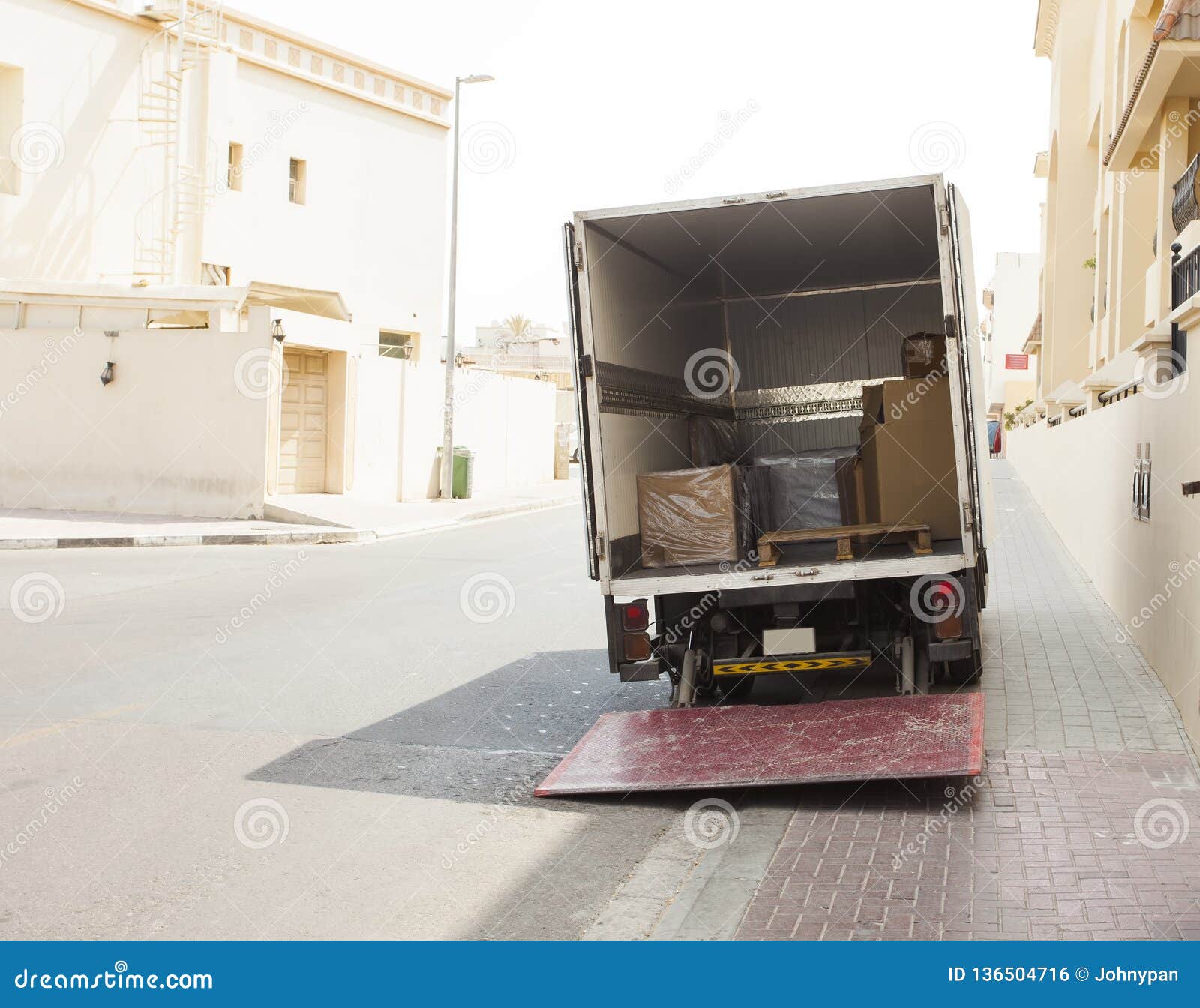 Delivery Truck or Van Ready for Load. Stock Photo - Image of container ...