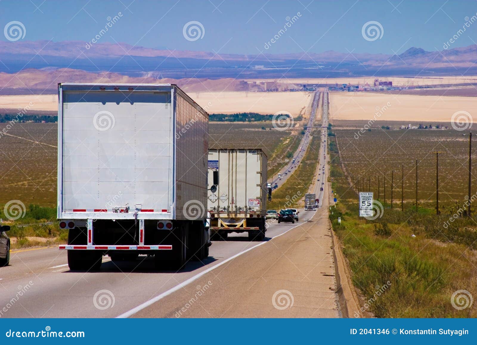 Delivery trucks highway stock photo. Image of freeway - 2041346