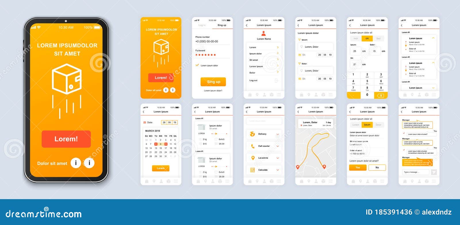 Delivery Ui Mobile App Smartphone Interface Vector Stock Vector