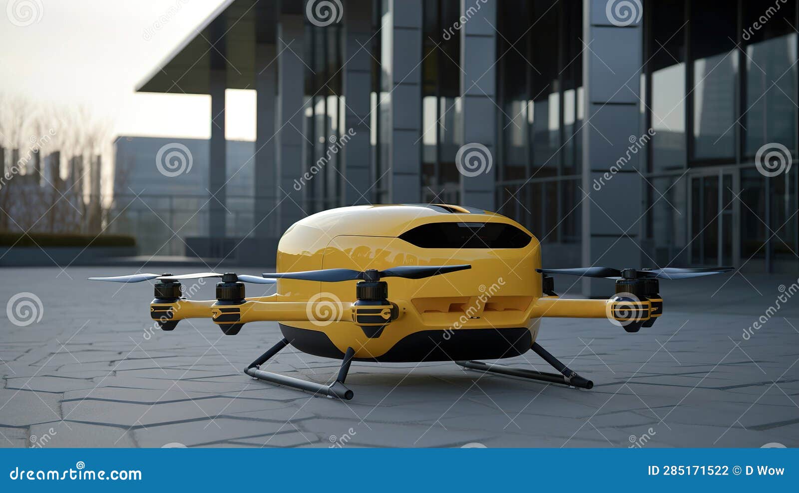 Delivery Using Modern Large Drones. Delivery of the Future. Stock ...