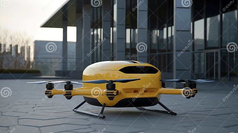 Delivery Using Modern Large Drones. Delivery of the Future. Stock ...