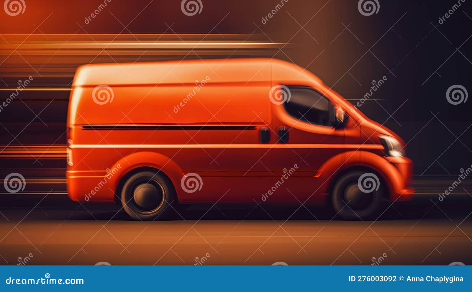 Delivery Van on Abstract Fast Motion Blur Background. Generative AI ...