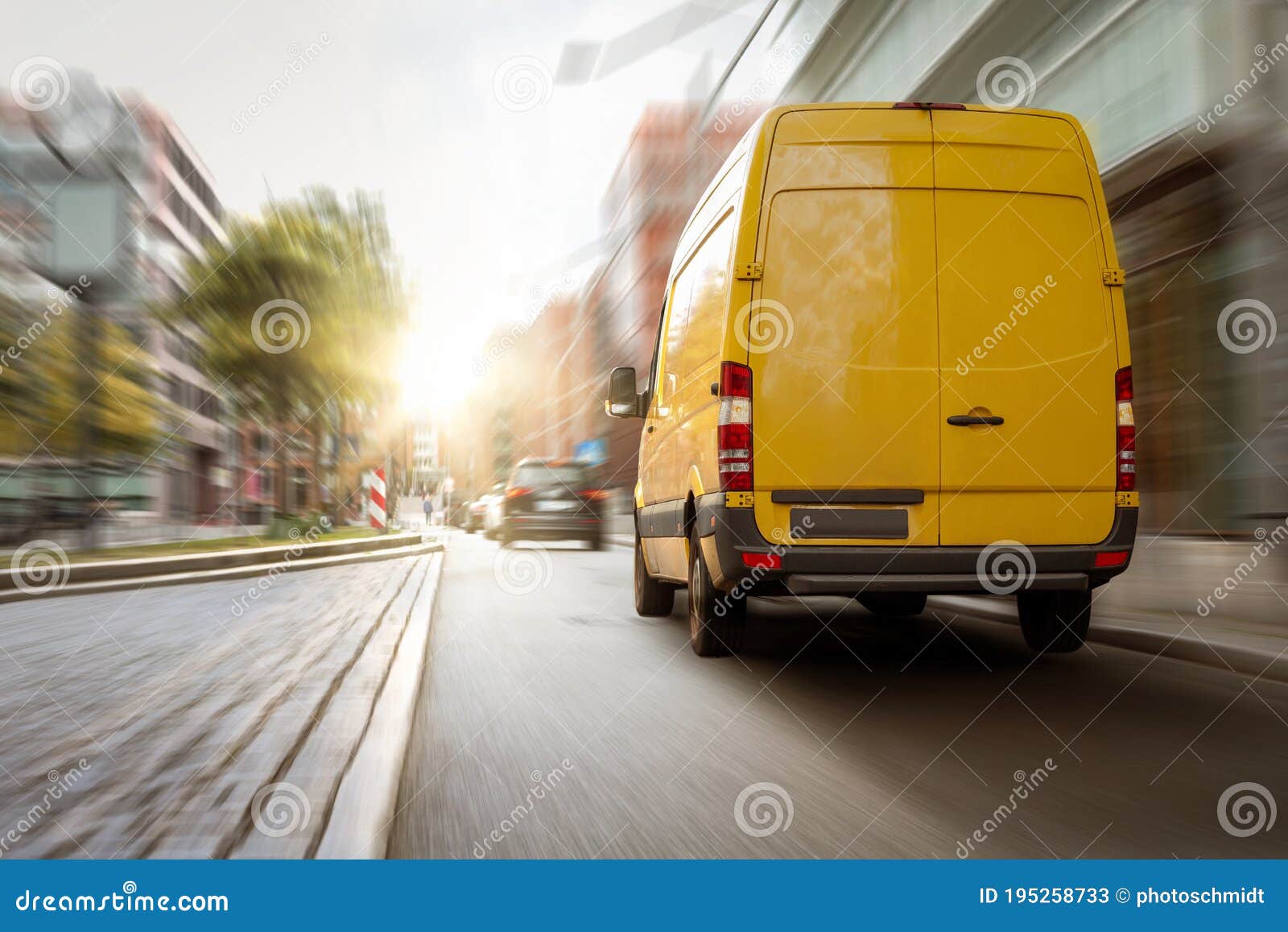 Delivery Van Driving in the City Stock Image - Image of motion ...