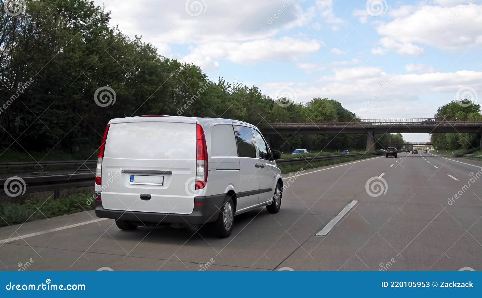 Delivery Van Driving on Highway Stock Image - Image of cargo ...
