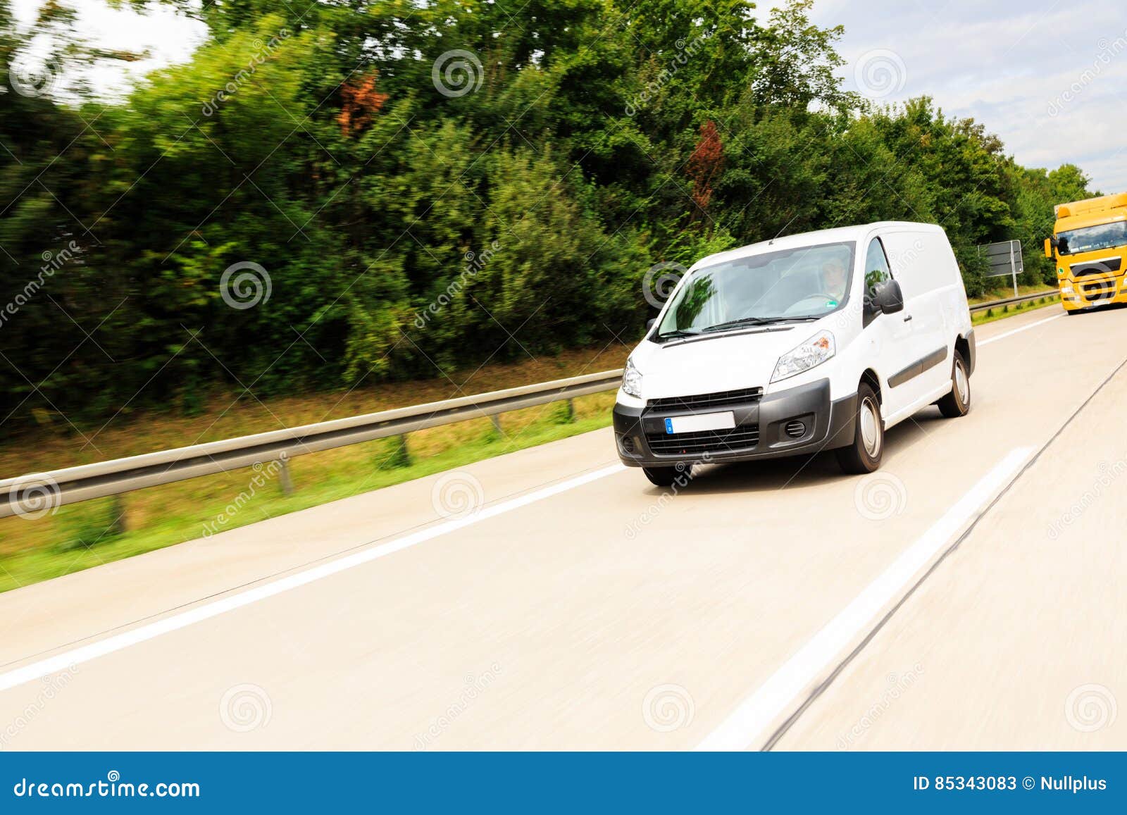 Delivery Van on the Highway Stock Image - Image of traffic, logistics ...