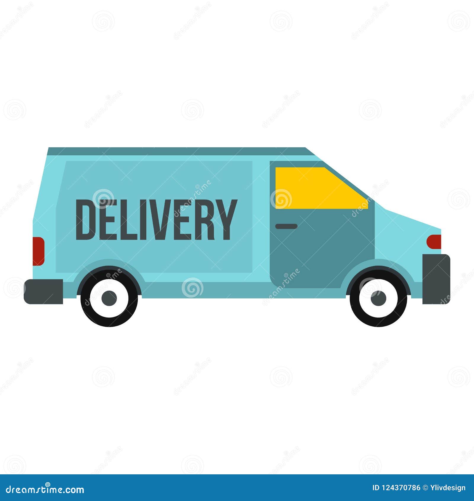 Delivery Van Icon, Flat Style Stock Illustration - Illustration of flat ...