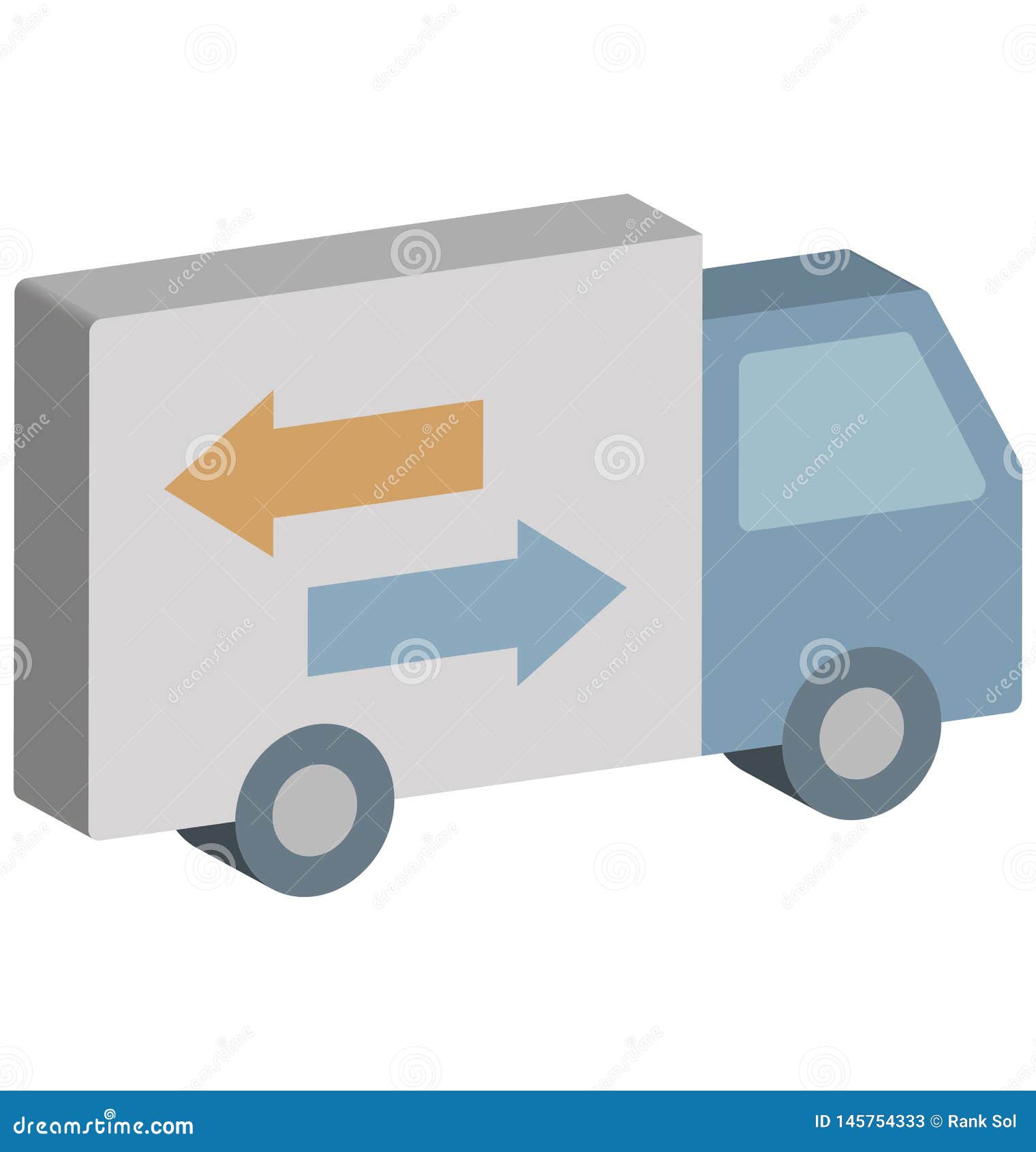 Delivery Van Isolated Isometric Vector Icon Which Can Easily Modify or ...