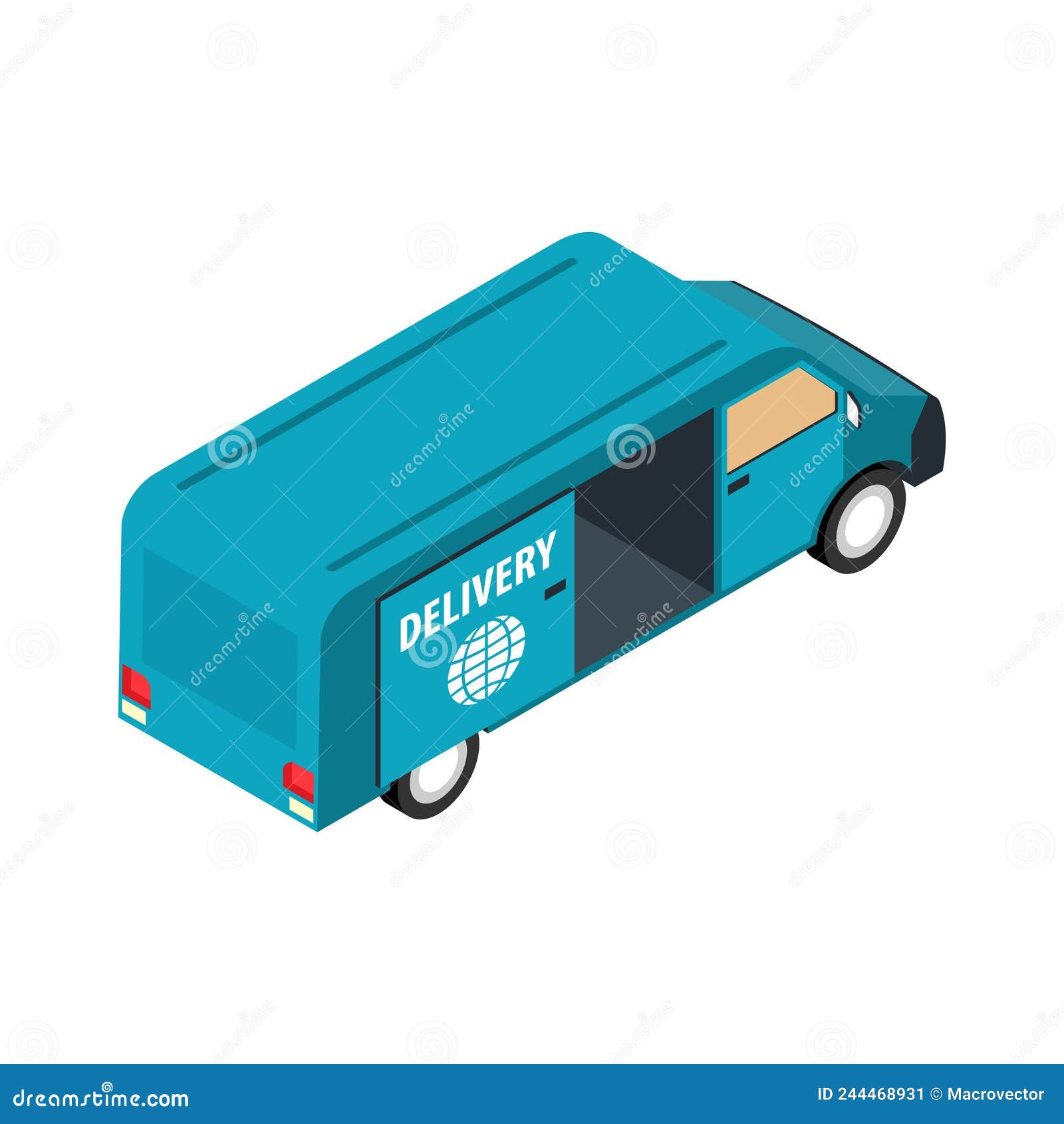 Delivery Van Isometric Composition Stock Vector - Illustration of ...