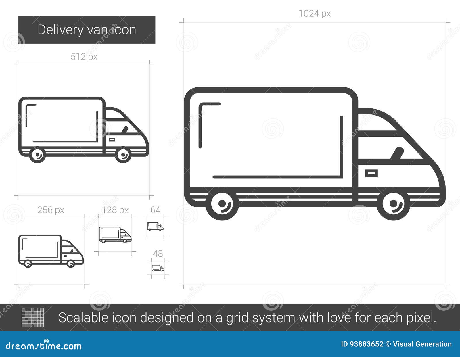 Delivery van line icon. stock vector. Illustration of isolated - 93883652