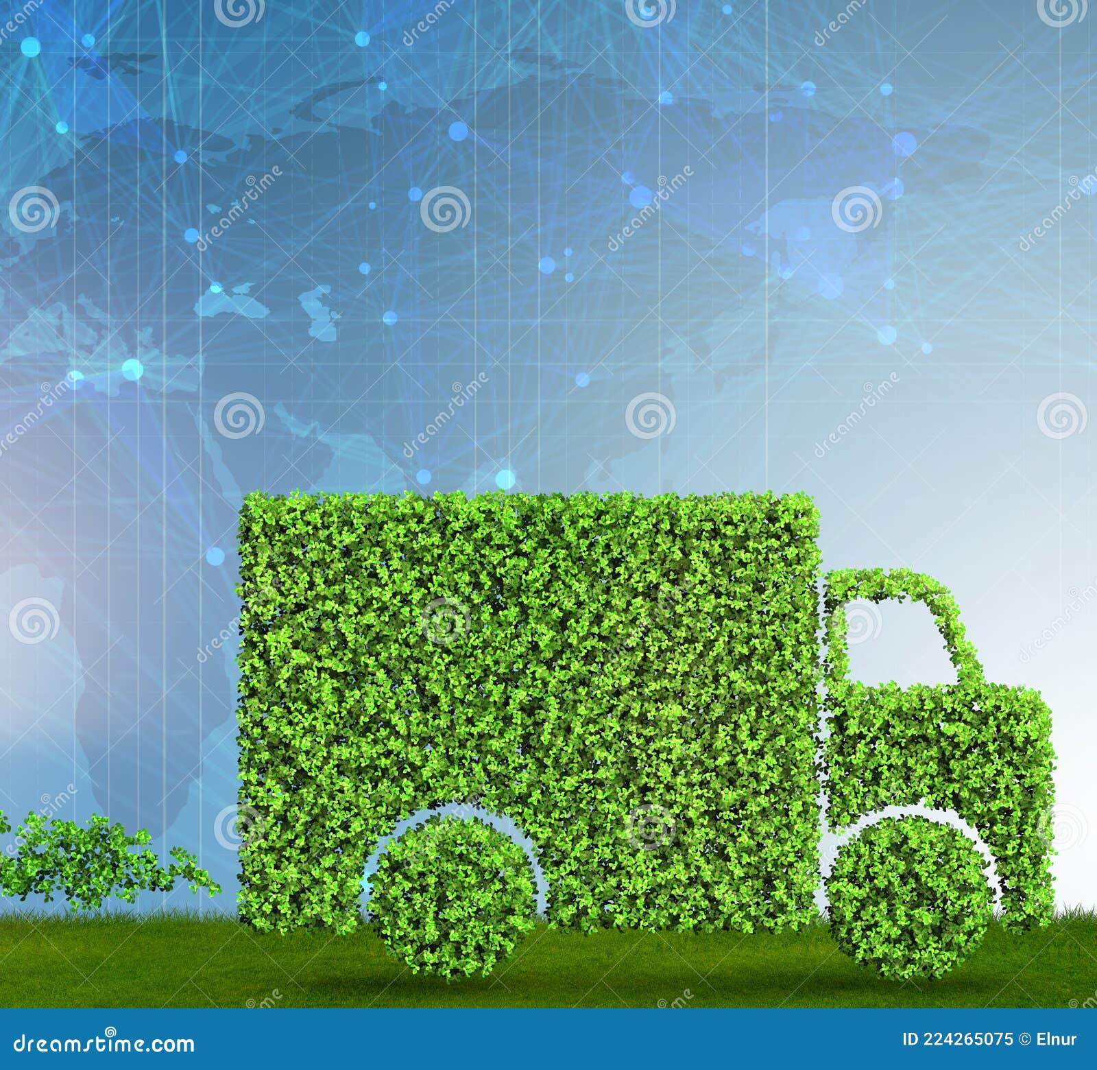 Delivery Van Powered by Biofuel - 3d Rendering Stock Illustration ...