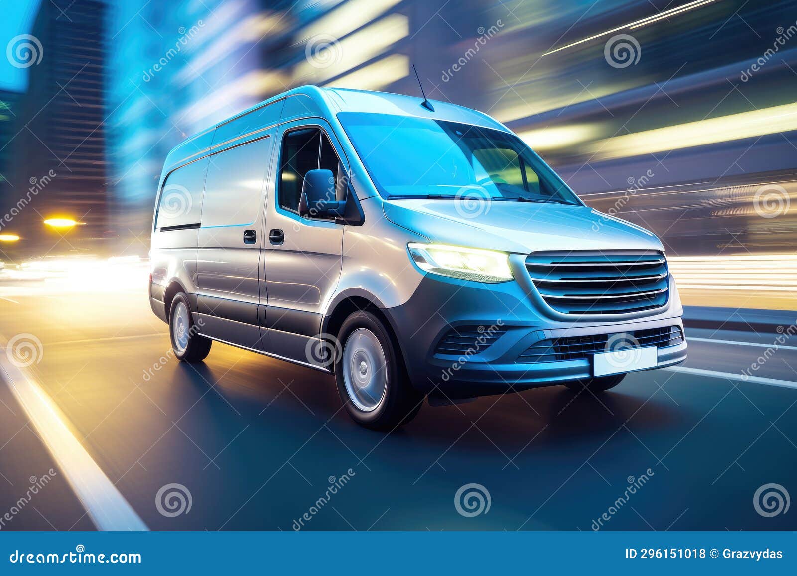 Delivery Van on a Road during Delivery. Logistic and Delivery Concept ...