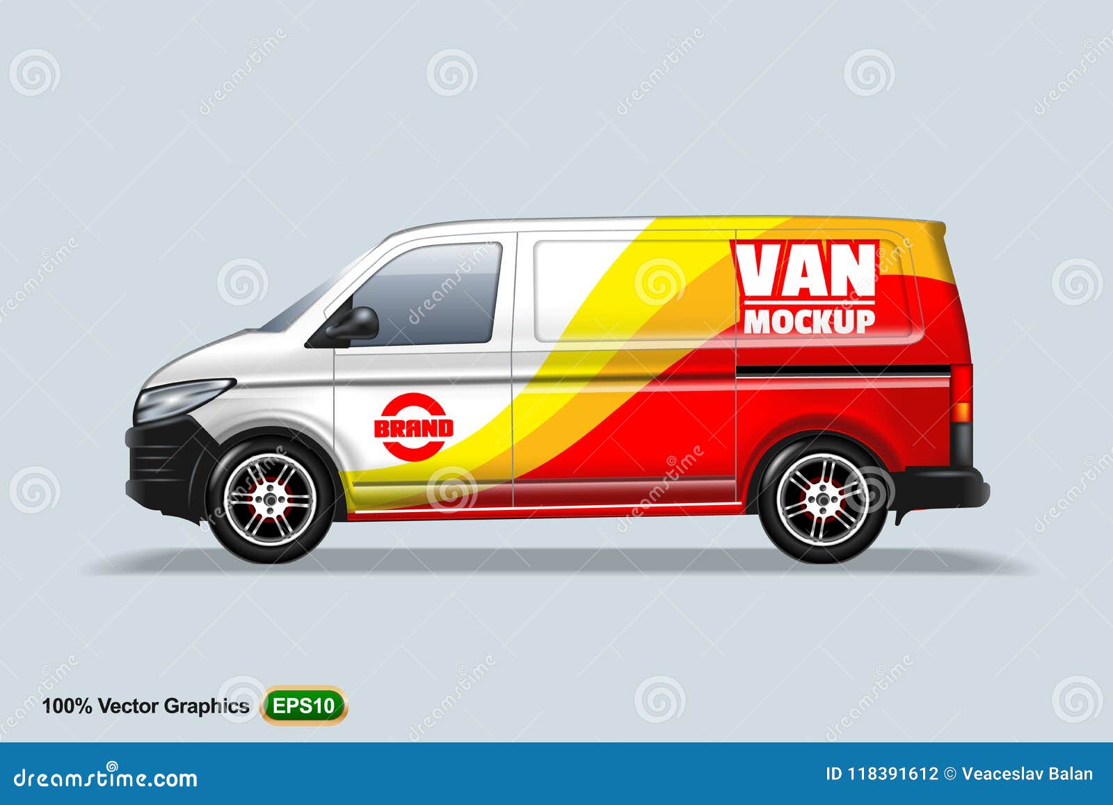 Delivery van template. stock vector. Illustration of hires - 118391612