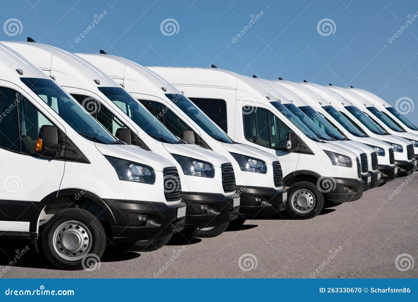 Delivery Vans are Parked in Rows. Stock Photo - Image of transport ...