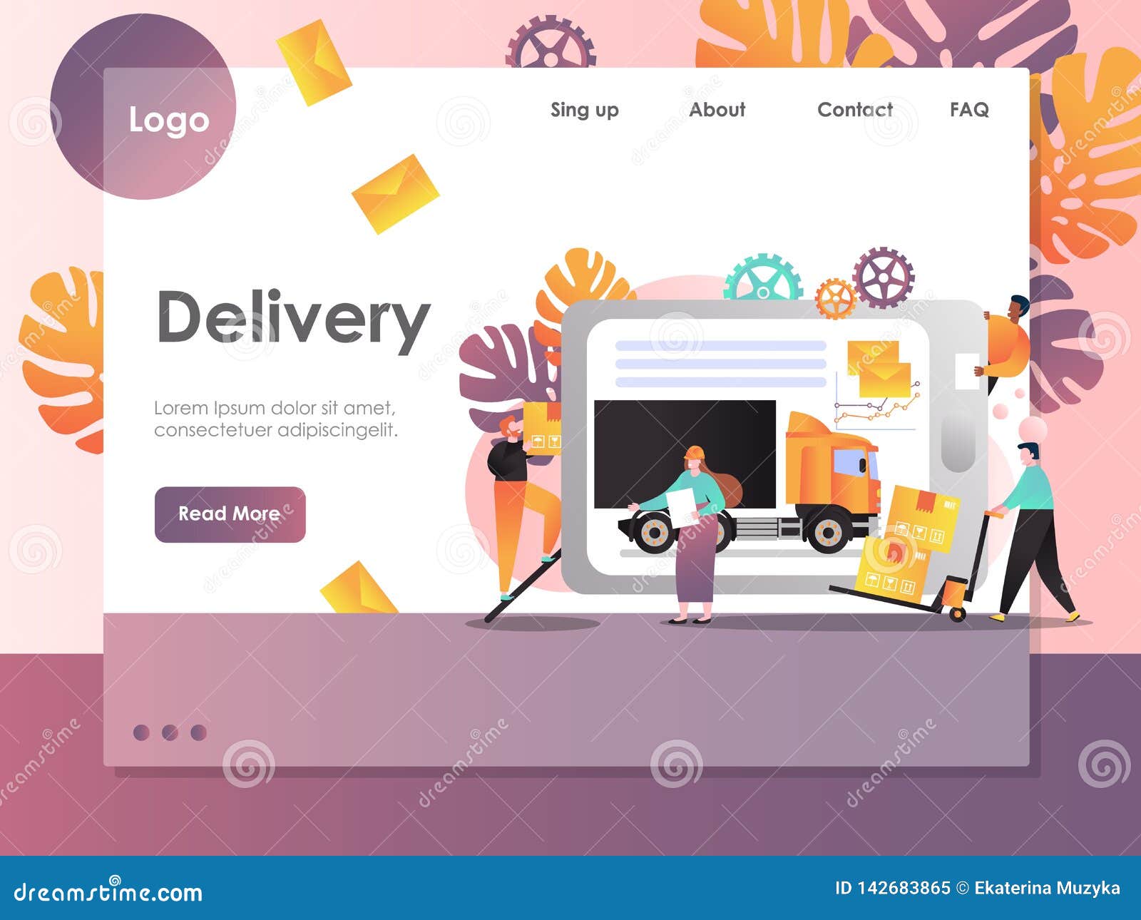 Delivery Vector Website Landing Page Design Template Stock Vector ...