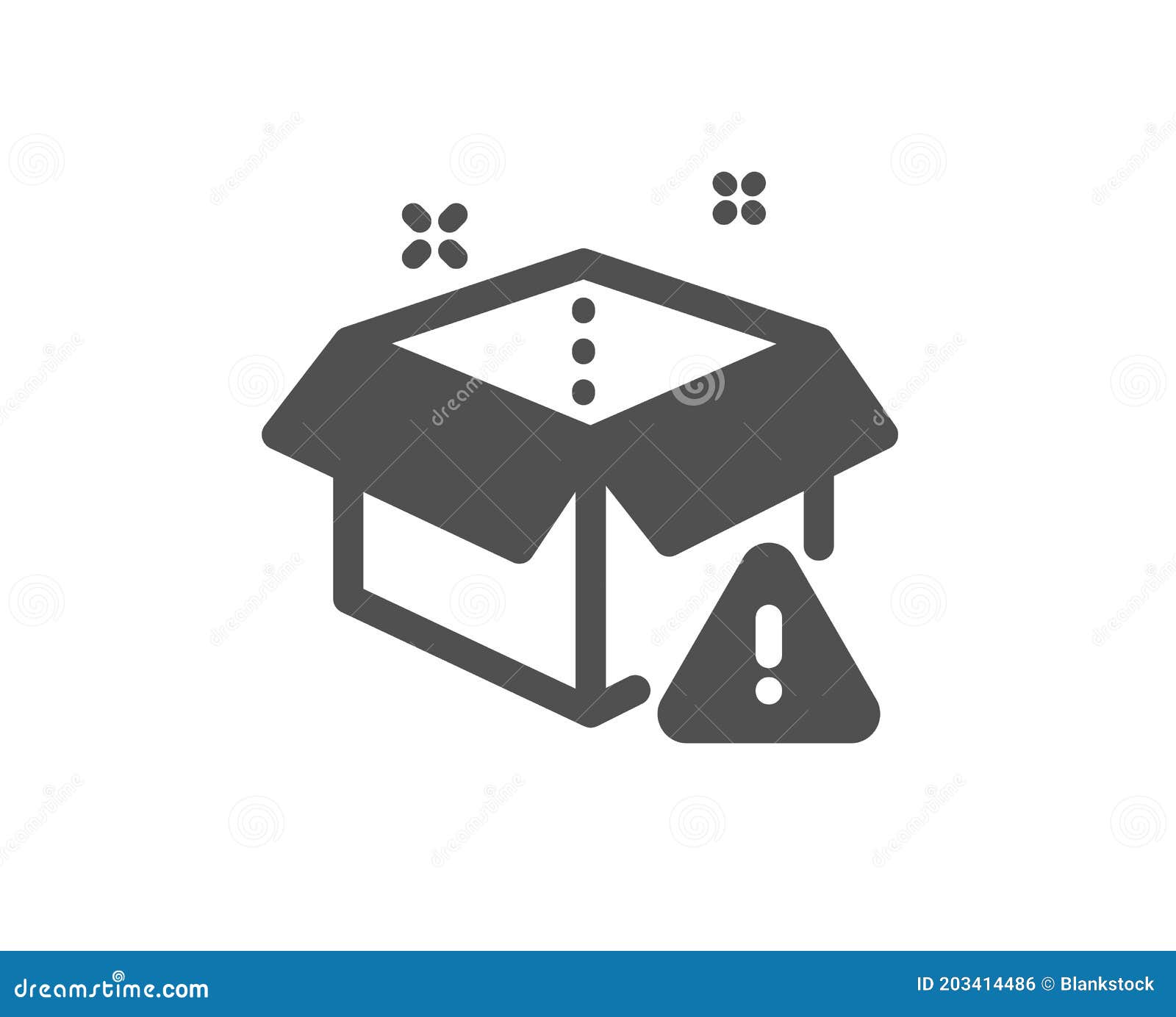 Delivery Warning Icon. Package Box Alert Sign. Vector Stock Vector ...