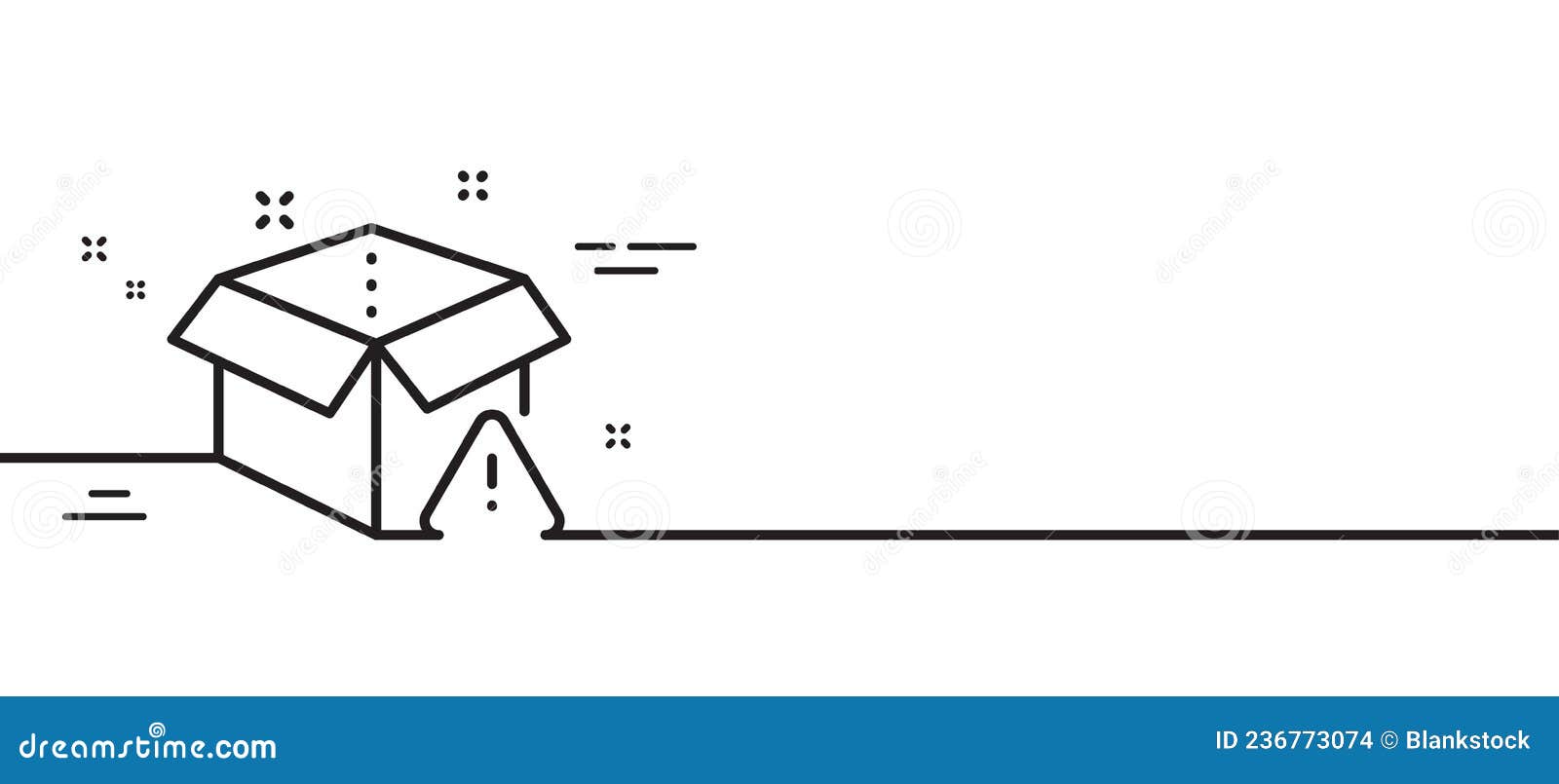 Delivery Warning Line Icon. Package Box Alert Sign. Minimal Line ...