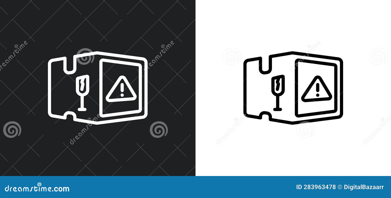 Delivery Warning Line Icon. Package Box Alert Sign. Vector ...