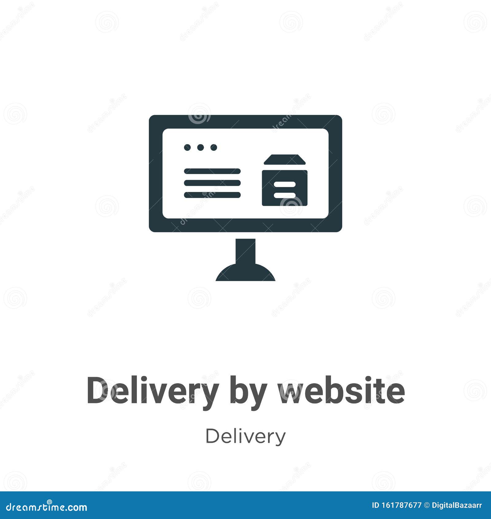Delivery by Website Vector Icon on White Background. Flat Vector ...