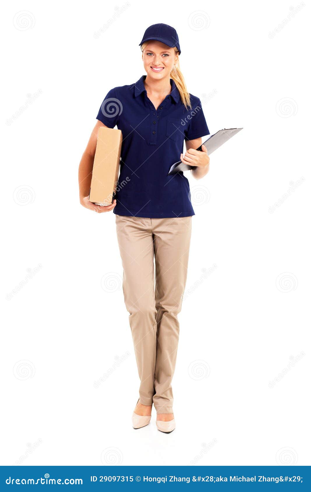 Delivery woman stock image. Image of clipboard, delivering - 29097315