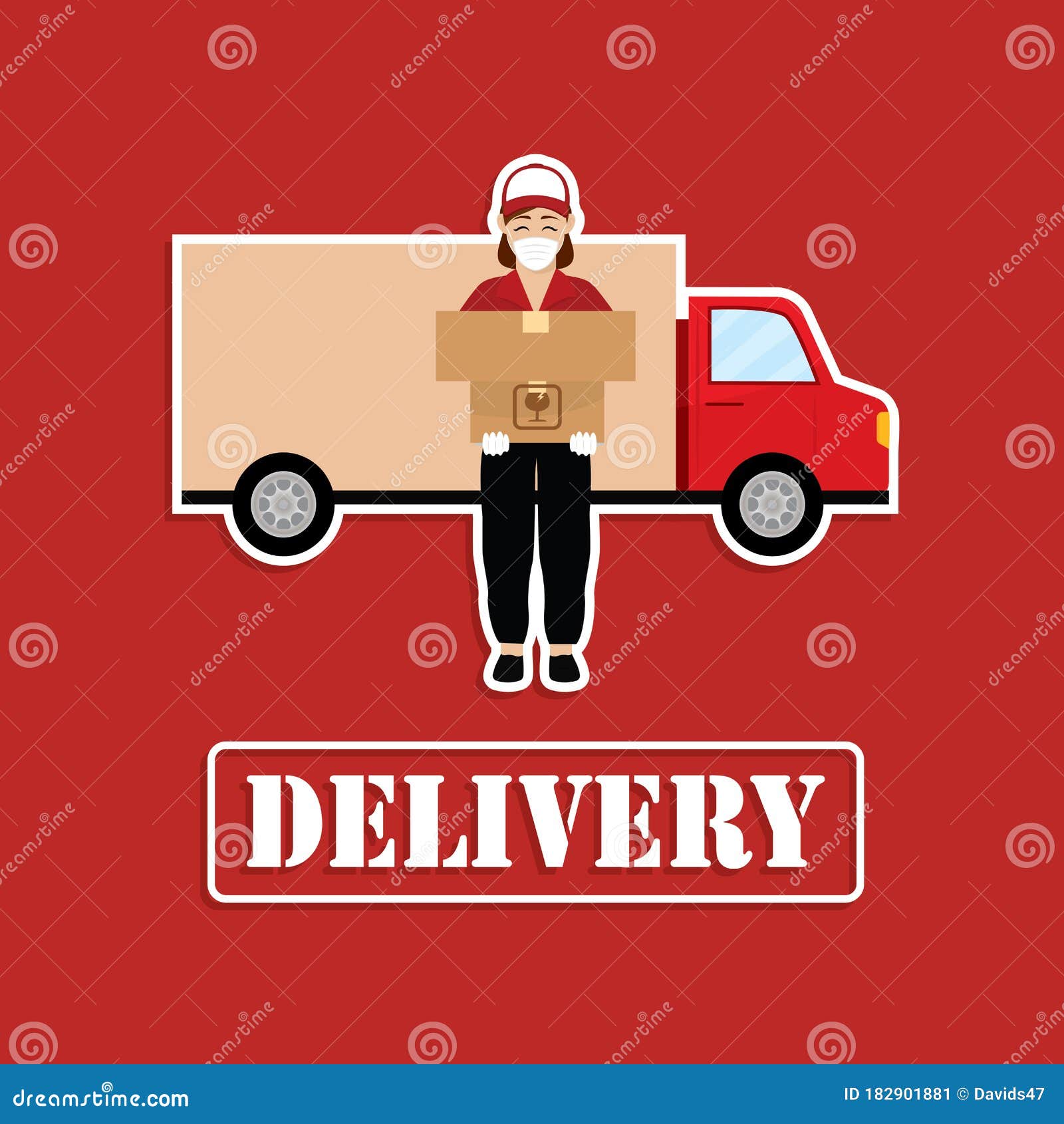 Delivery Woman with a Package Stock Vector - Illustration of order ...