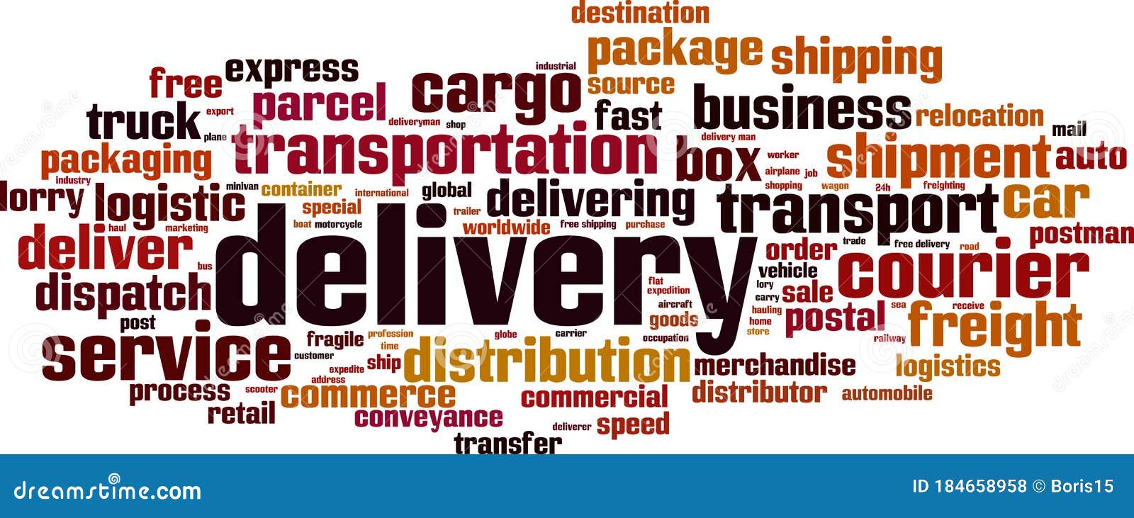 Delivery word cloud stock vector. Illustration of logistics - 184658958