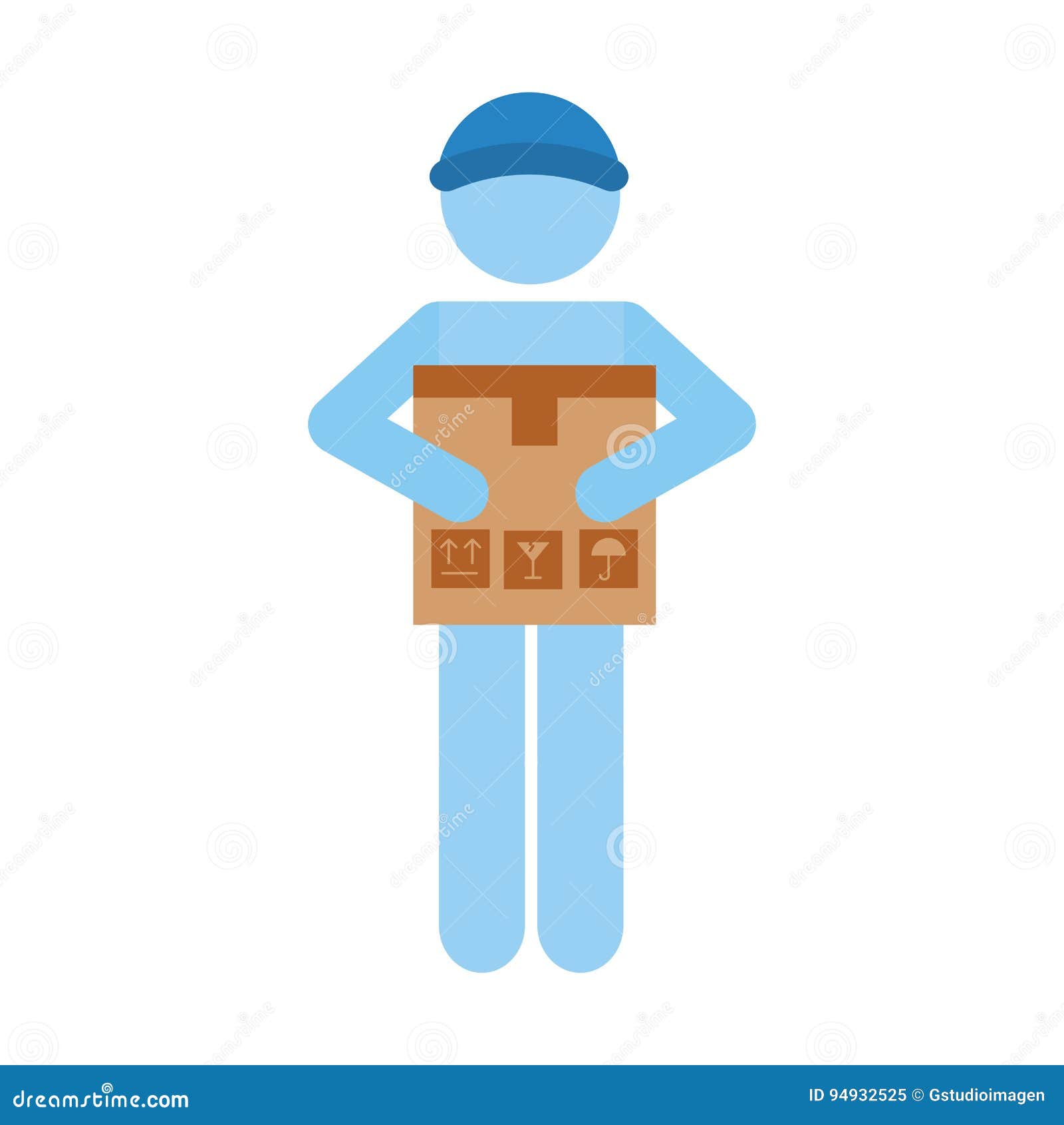 Delivery Worker with Box Avatar Character Stock Vector - Illustration ...