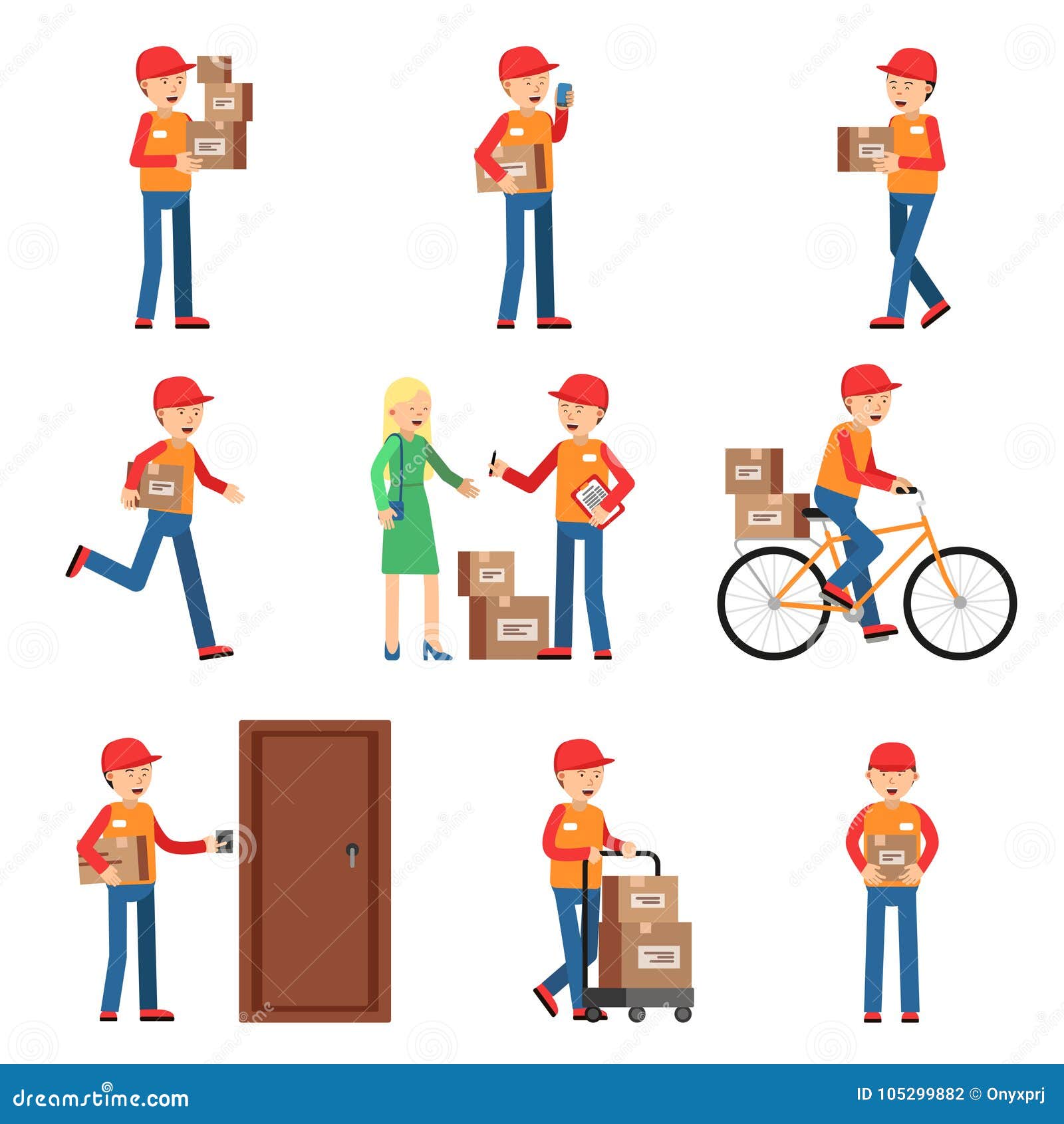Delivery Worker Deliver Package Cartoon Royalty-Free Illustration ...