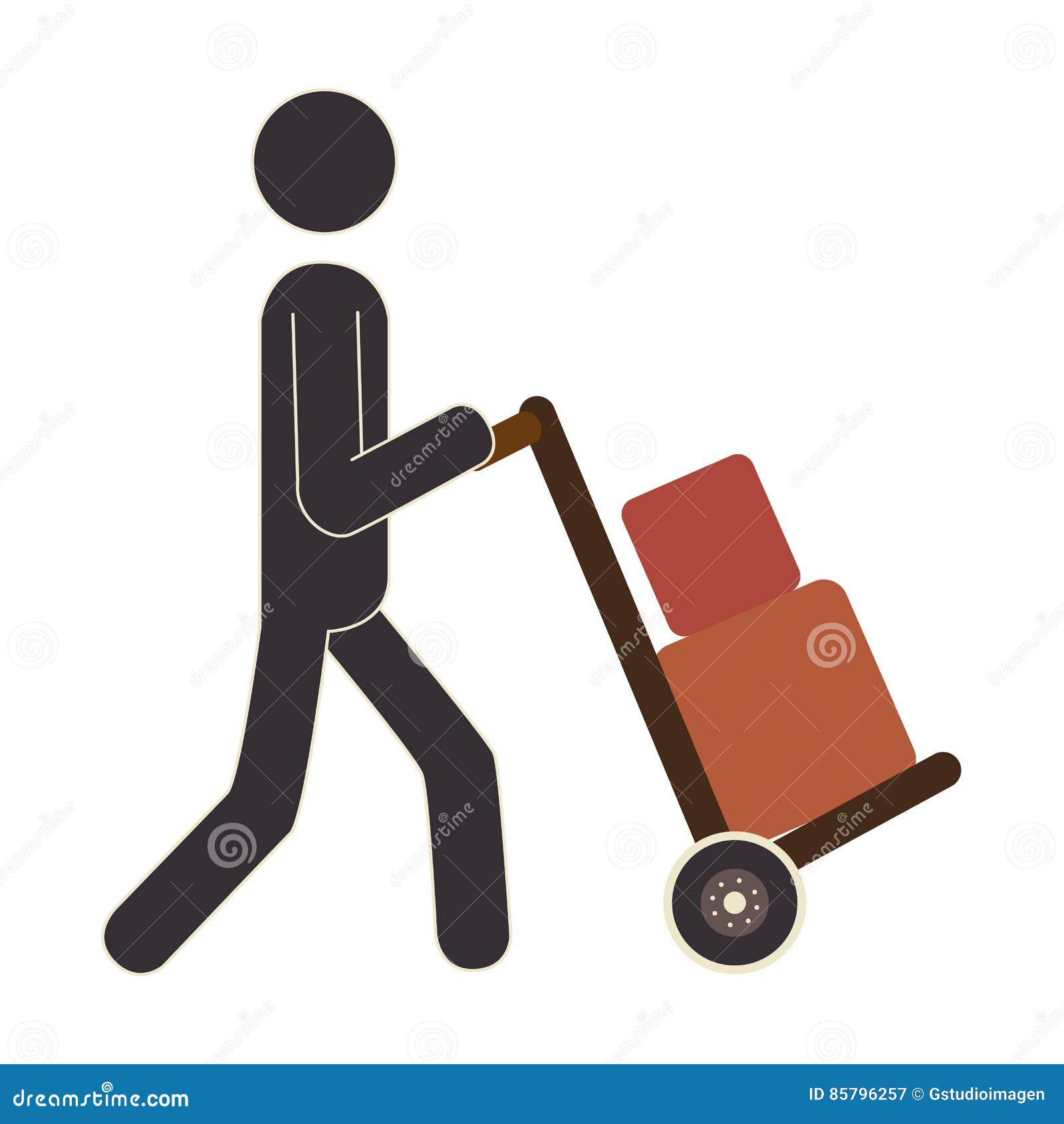Delivery Worker Service Icon Stock Vector - Illustration of sign ...