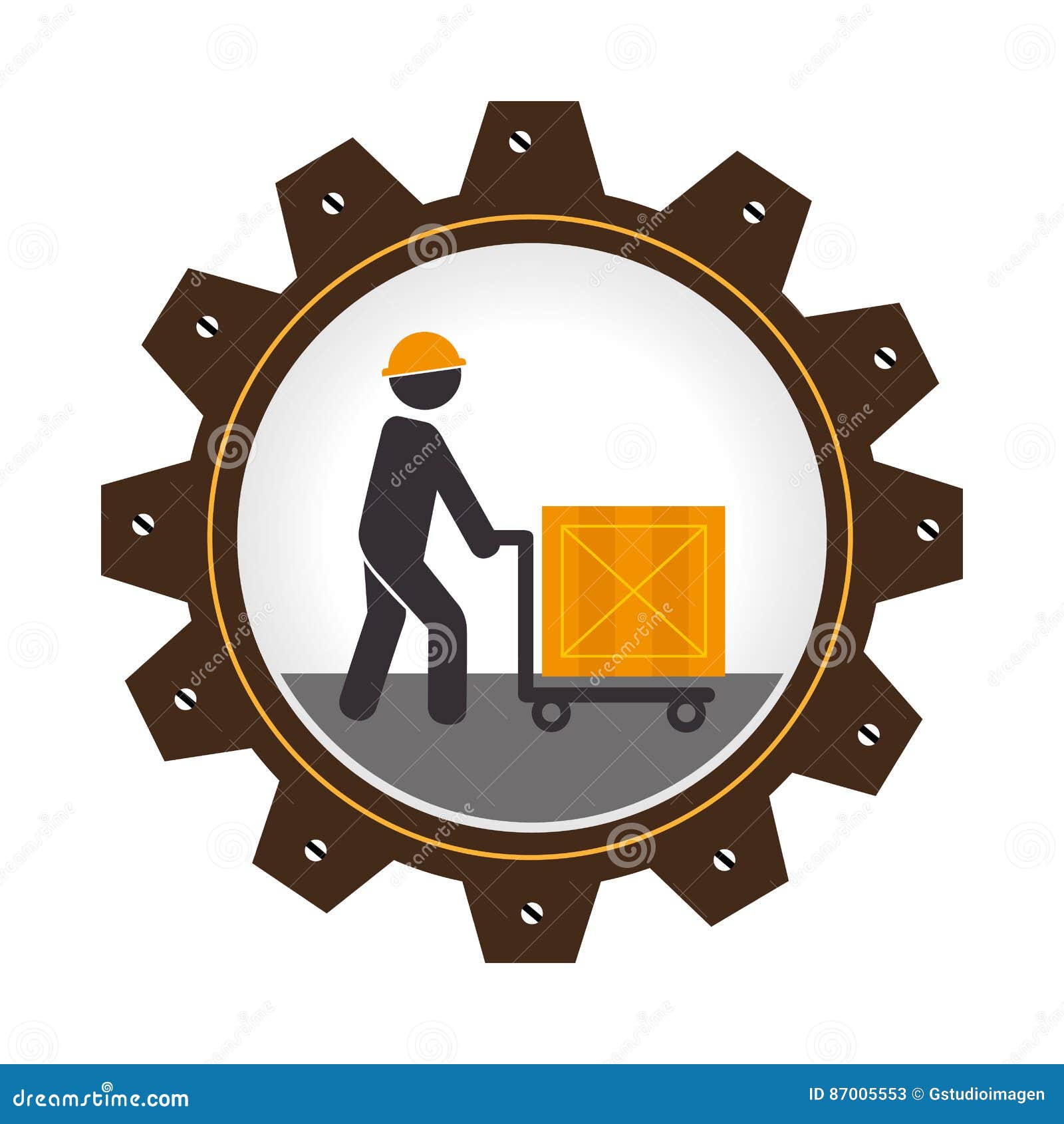 Delivery Worker Service Icon Stock Vector - Illustration of business ...