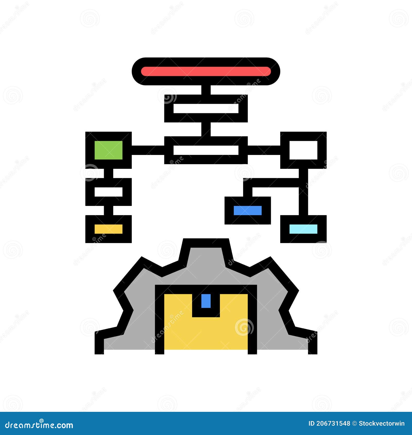 Delivery Working Process Color Icon Vector Illustration Stock ...