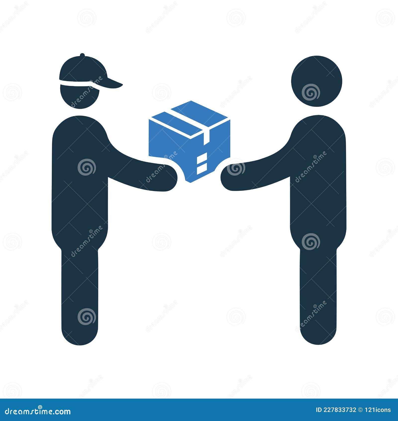 Deliveryman, Package, Receive Icon. Editable Vector Graphics Stock ...