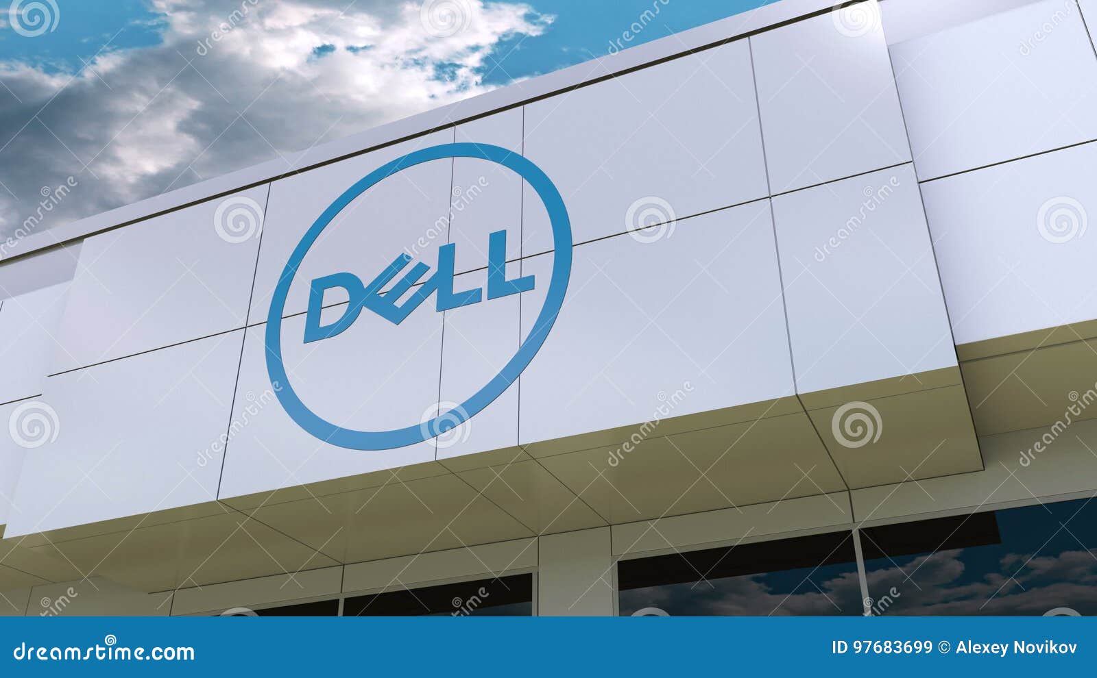 Dell Inc. Logo on the Modern Building Facade. Editorial 3D Rendering ...