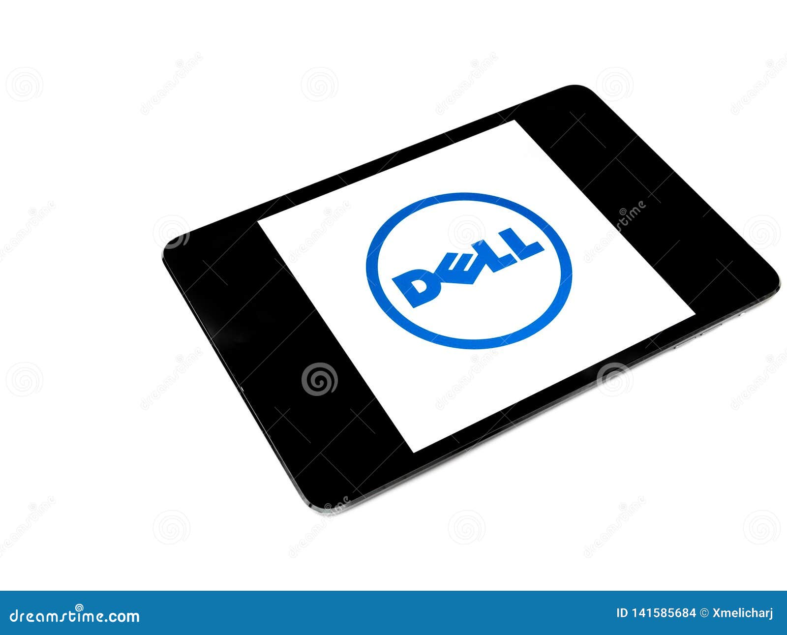 Dell logo on ipad screen editorial stock image. Image of flat - 141585684