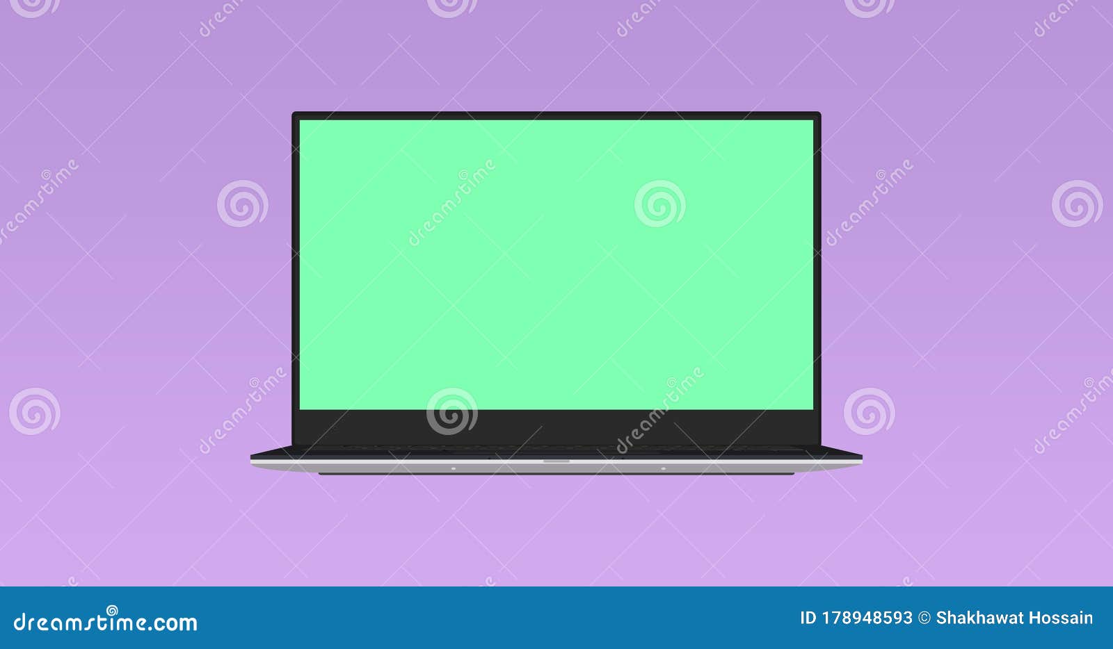 Dell XPS 13 Green Screen 3d Mockup - Graphic Design Stock Illustration ...
