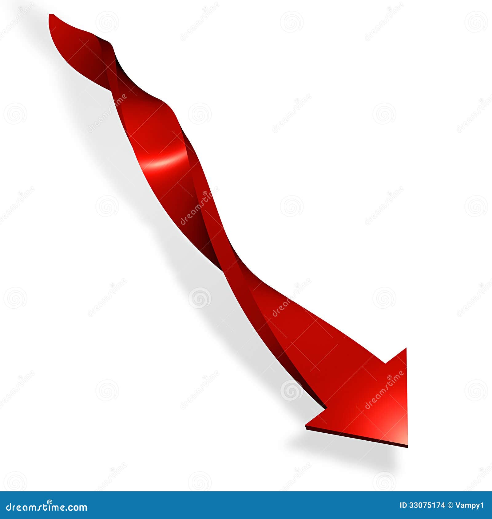 Della Curva Della Freccia Direzione Rossa Giù Illustrazione di Stock ...