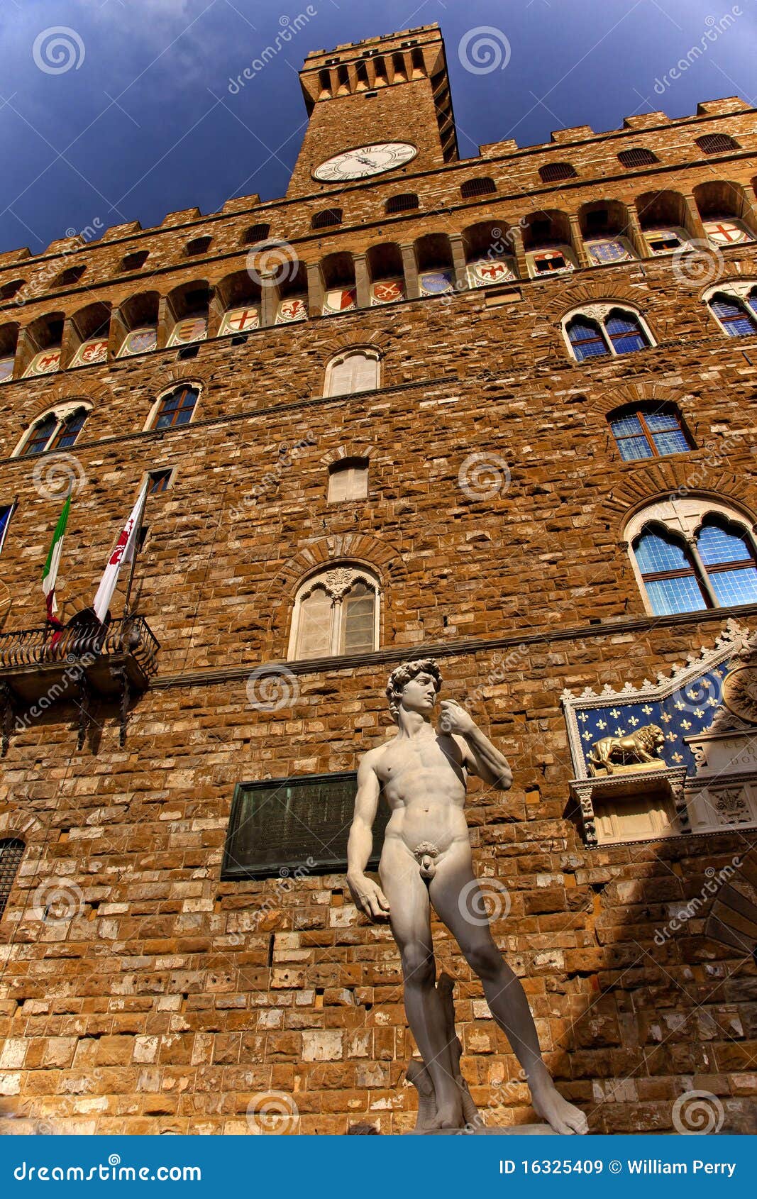 Della Signoria David Statue Florence Van Palazzo Stock Afbeelding ...