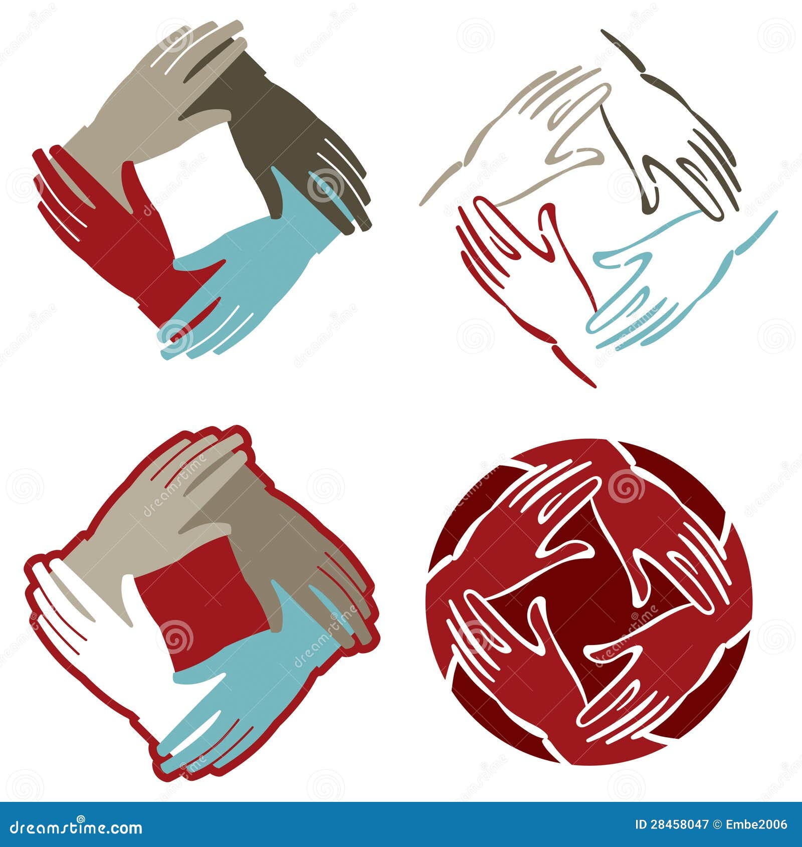 Delle mani logo insieme illustrazione vettoriale. Illustrazione di ...