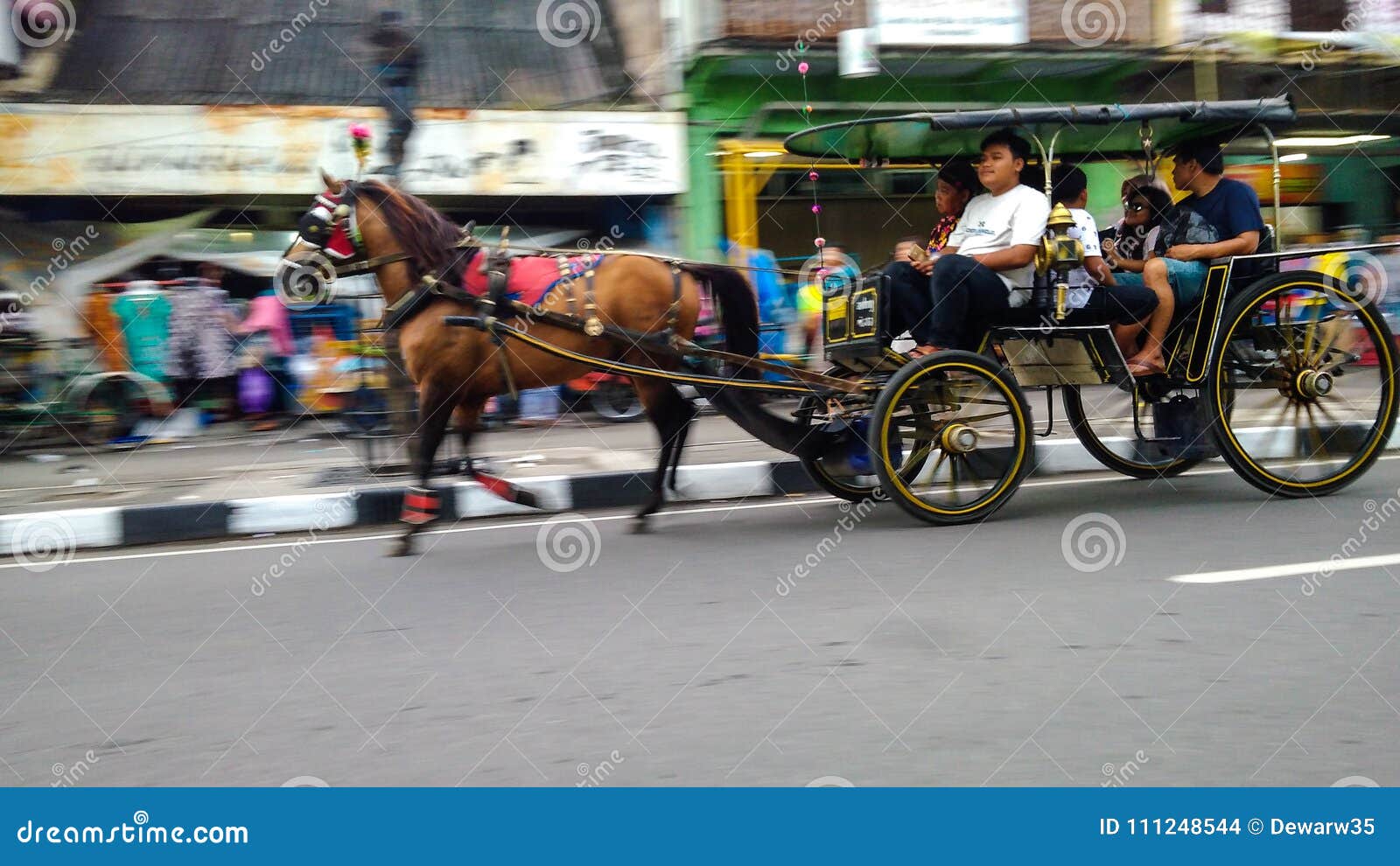 Delman editorial stock image. Image of pulled, horse - 111248544