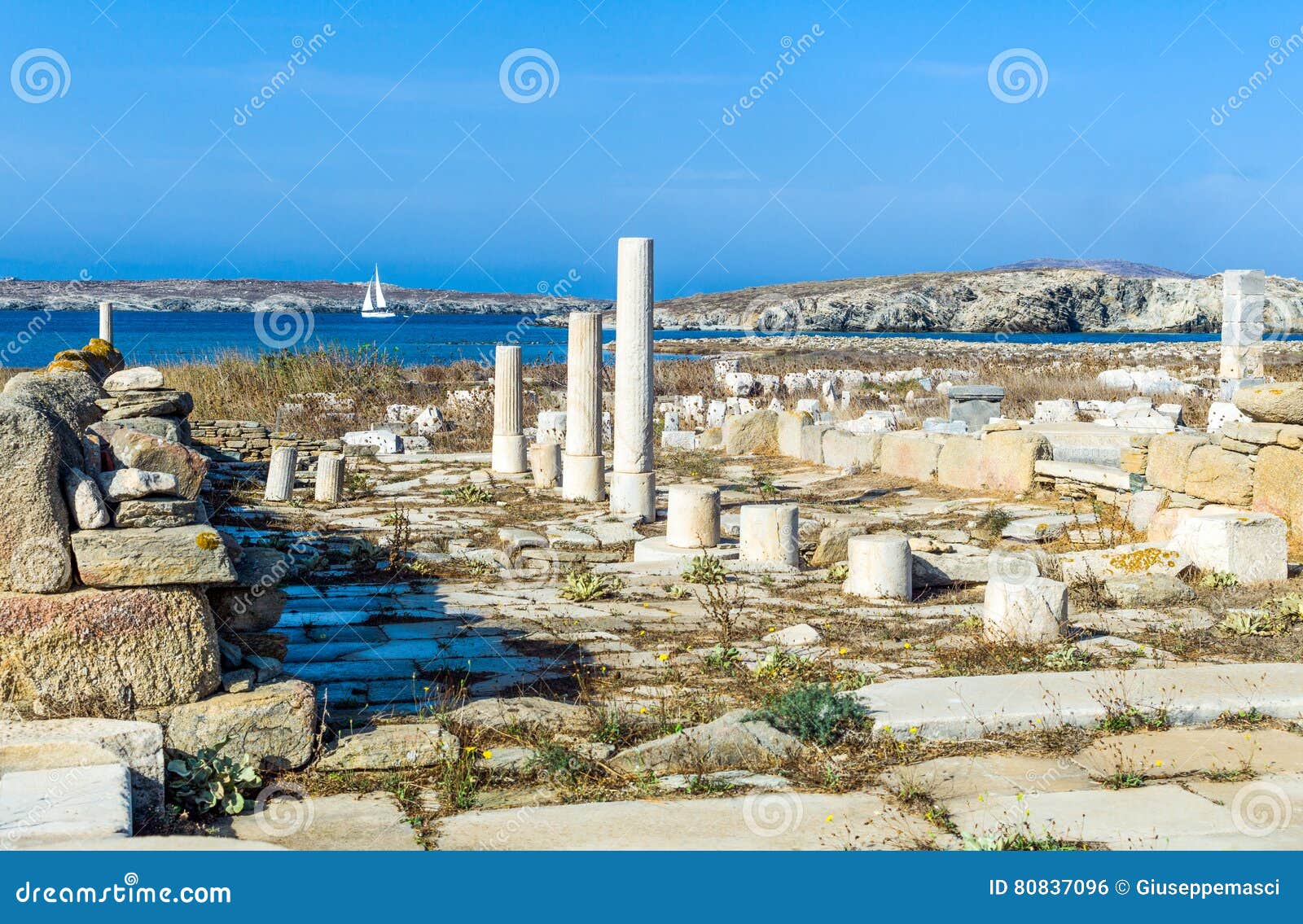 Delos stock photo. Image of delos, tourism, europe, boat - 80837096
