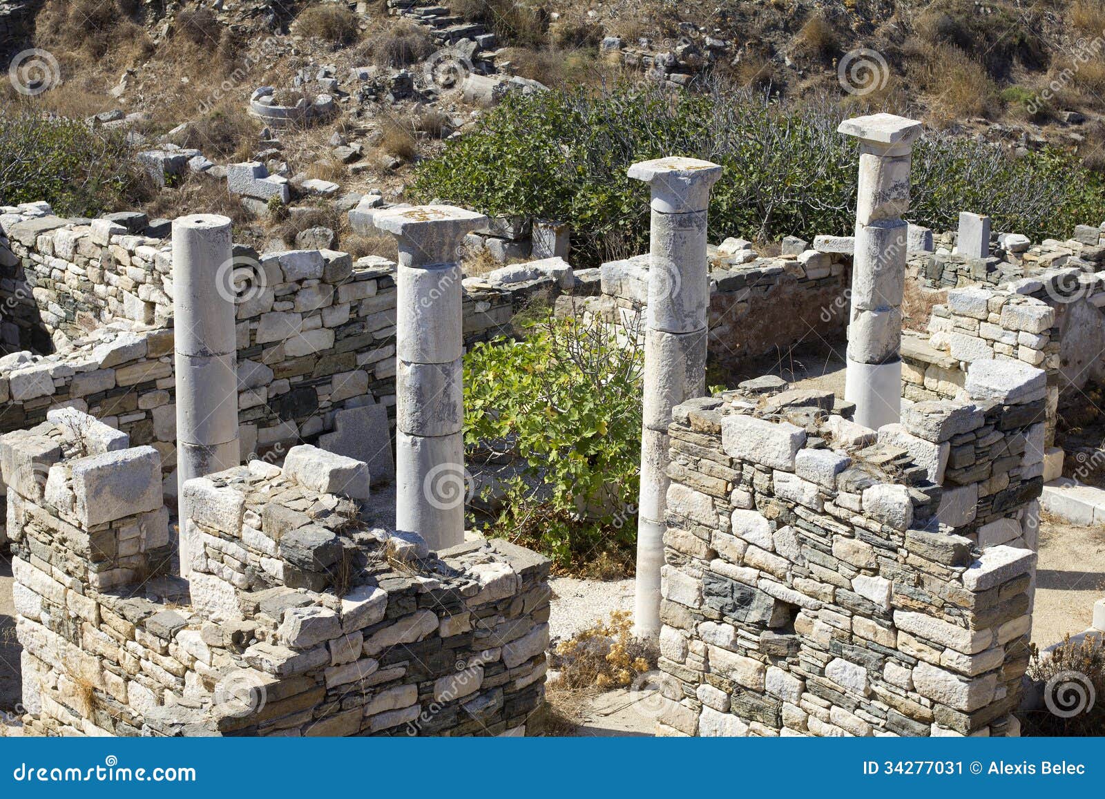 Delos ruins stock image. Image of island, archaeology - 34277031