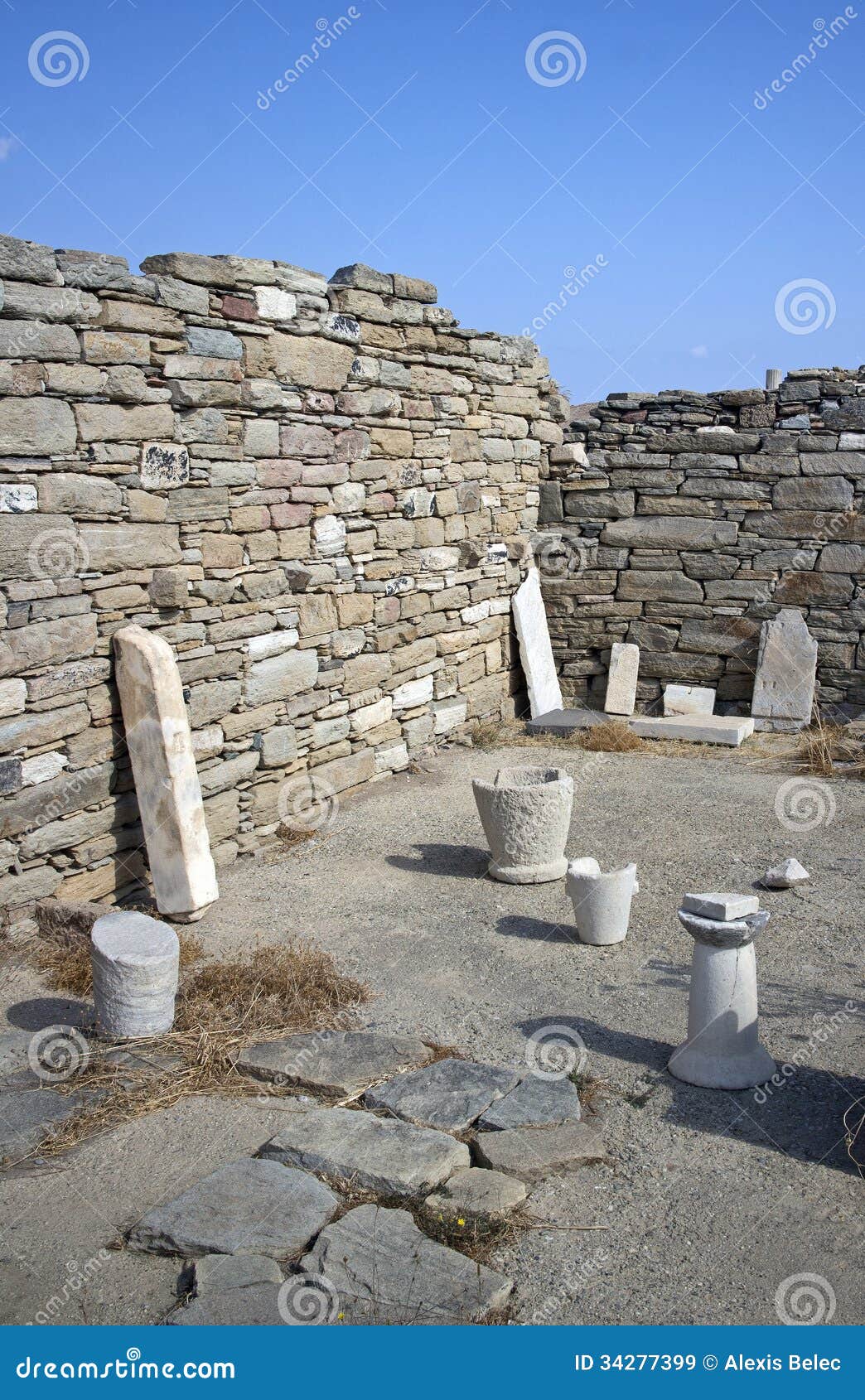 Delos ruins stock image. Image of objects, archeology - 34277399